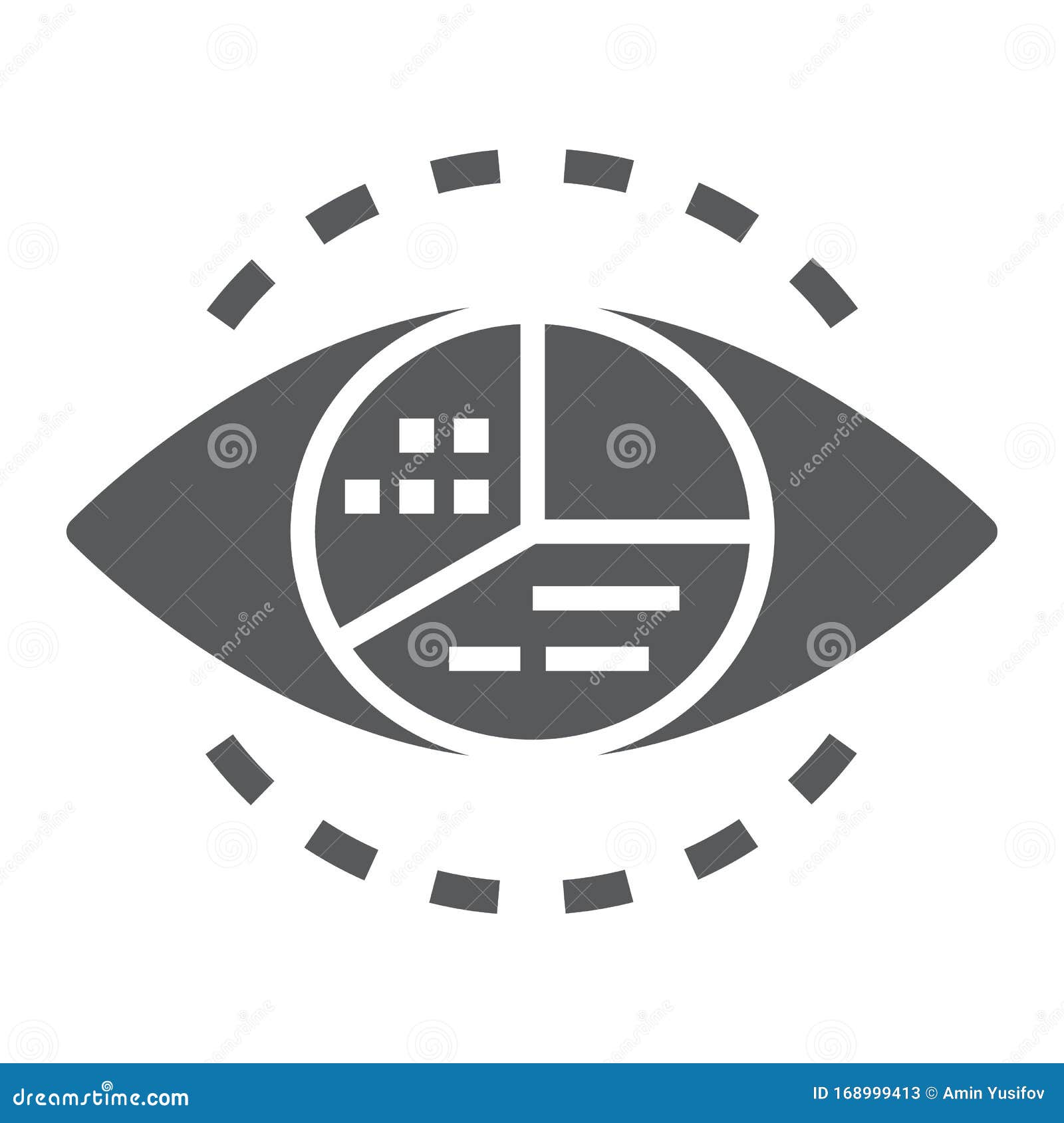 Business Vision Glyph Icon, Business and Development, Eye with Pie ...