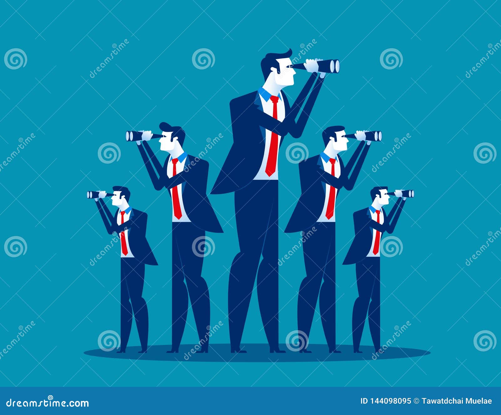 Business Vision. Business Team Searching for Success Stock Vector ...