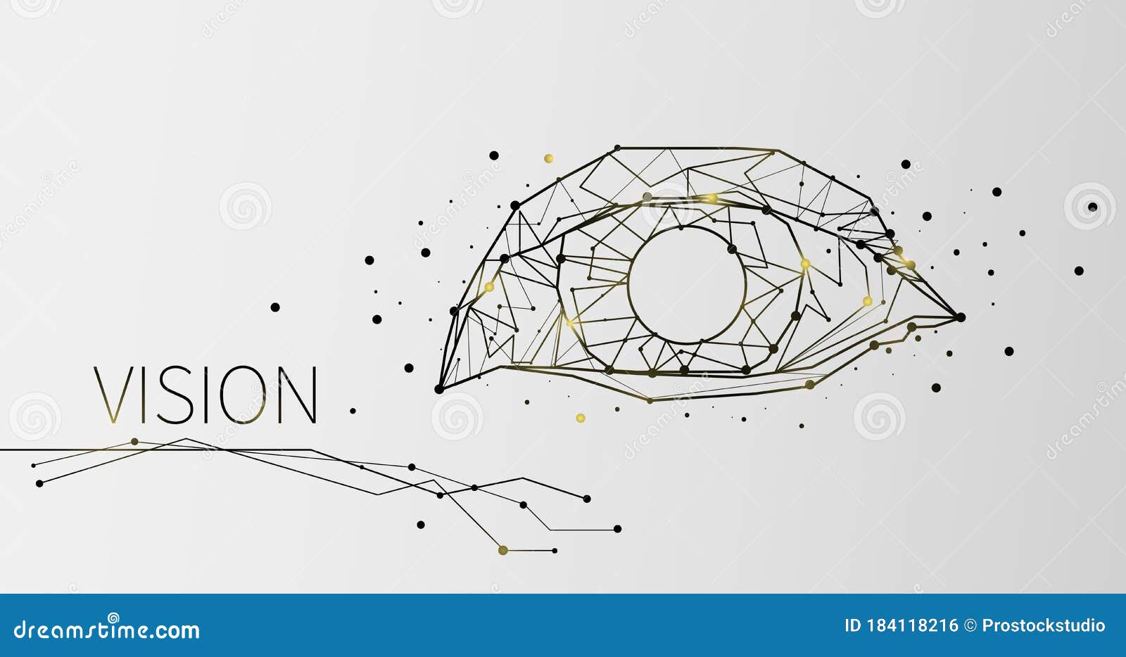 Business Vision. Vector Illustration with Polygonal Eye on Grey ...