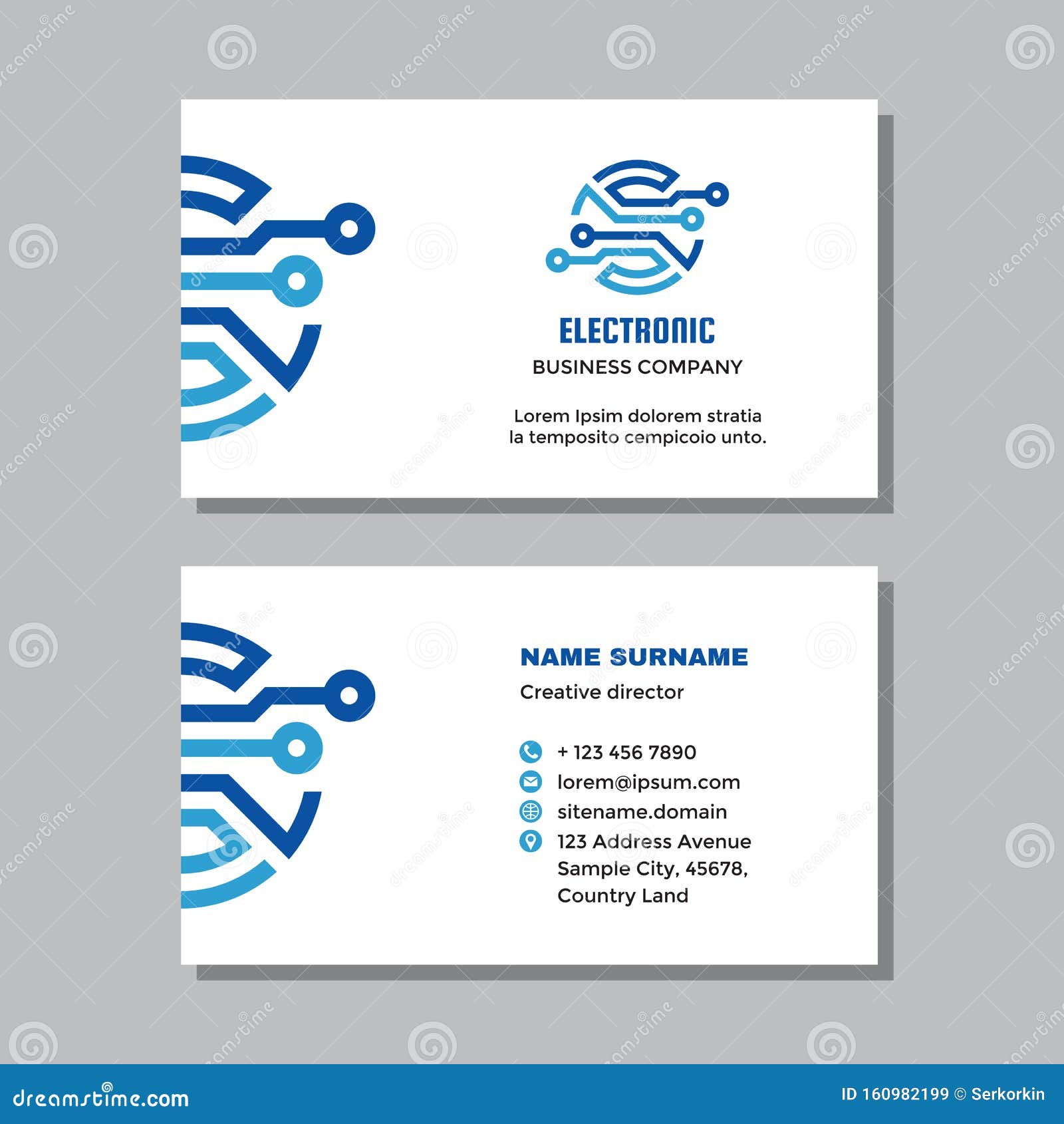 Business Visit Card Template with Logo - Concept Design. Network ...