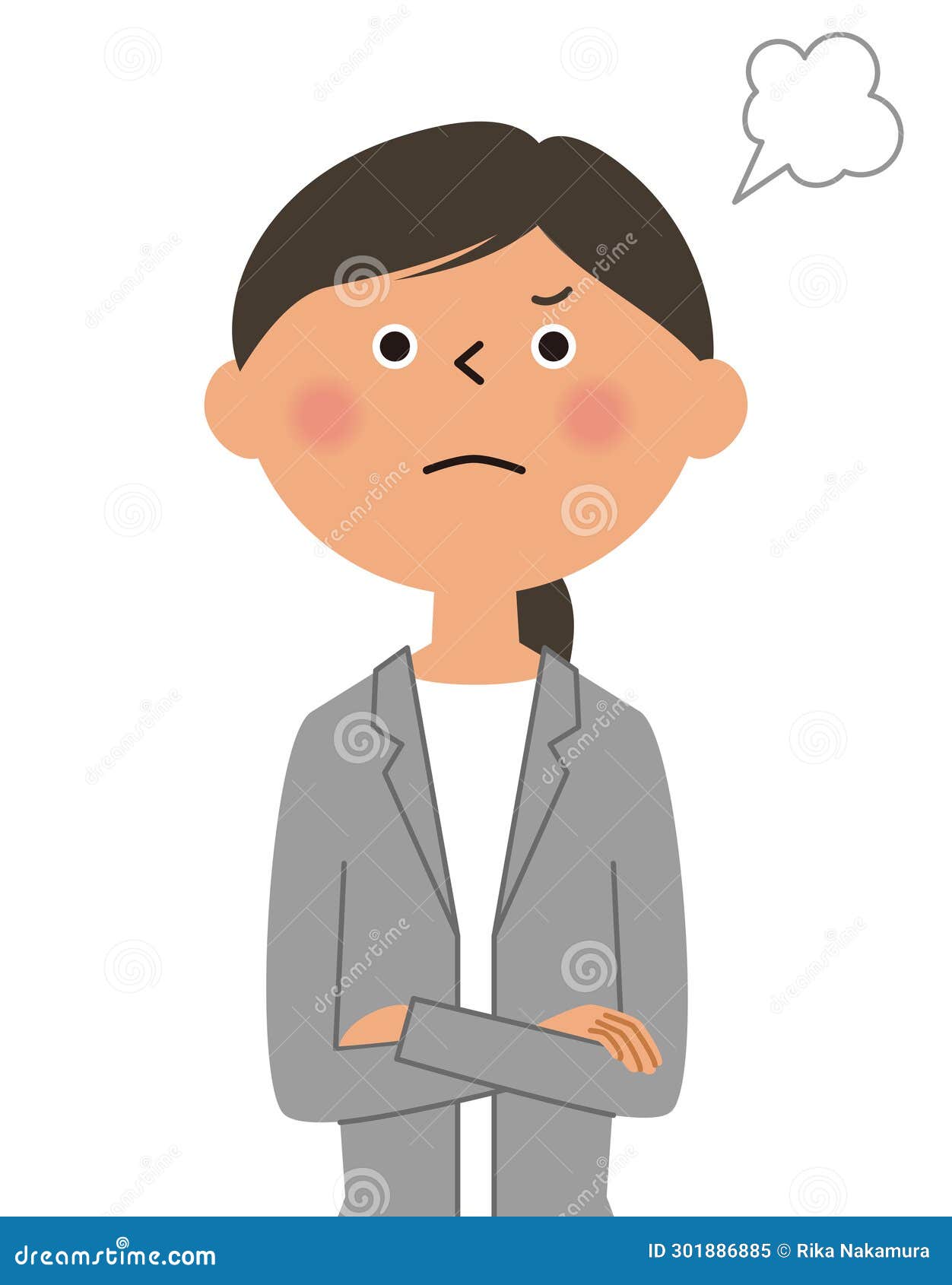 Angry Man In Suit And Tie With Arms Akimbo. Cartoon Vector ...