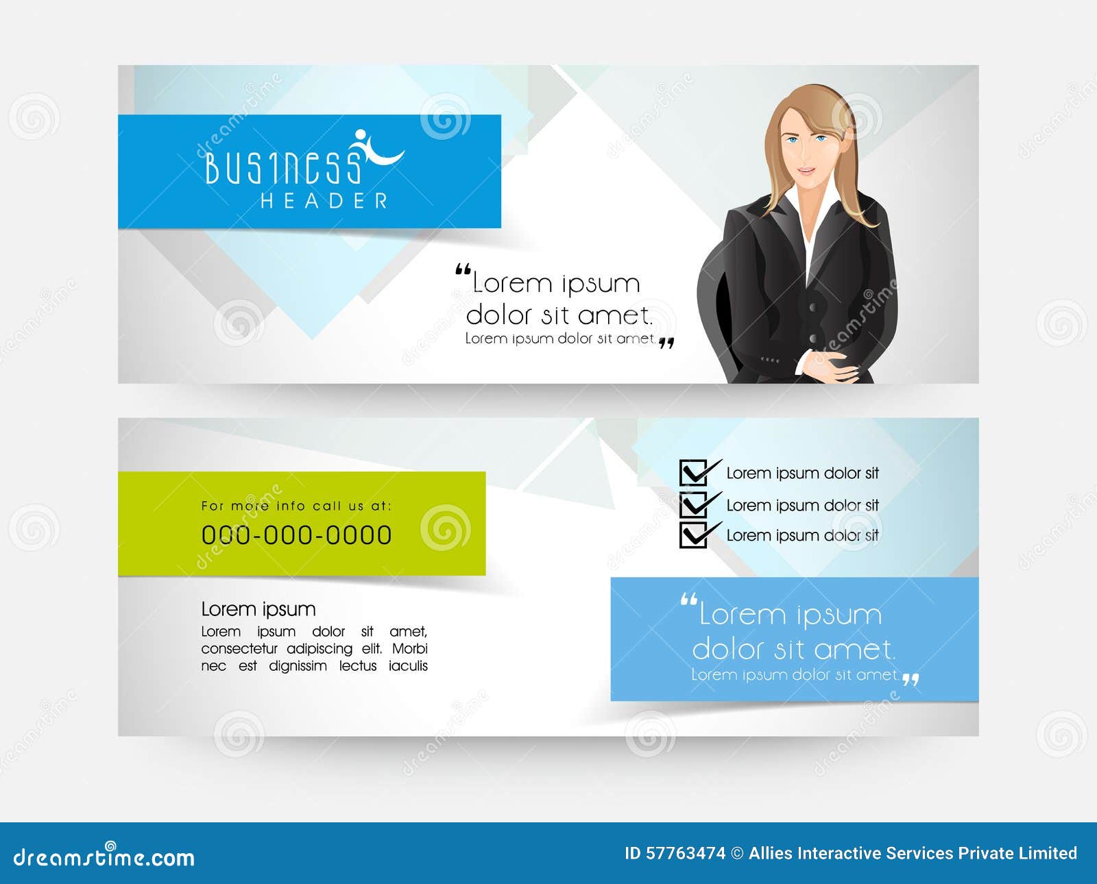 Business Web Header Design. Stock Illustration - Illustration of ...