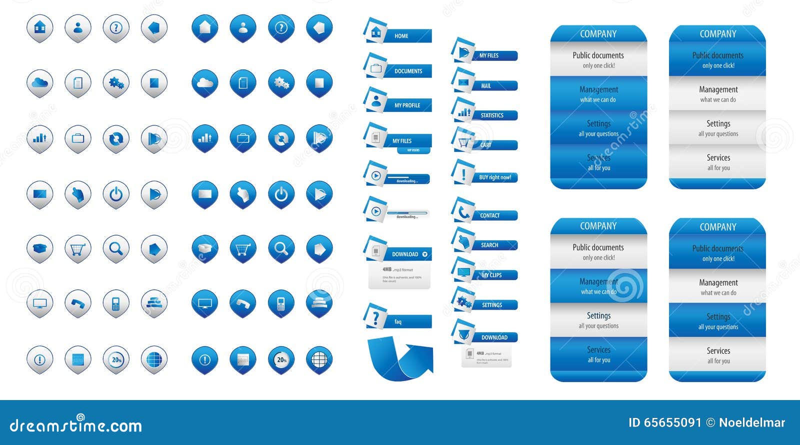 Business Web Site Icon Blue Pack Stock Illustration - Illustration of ...