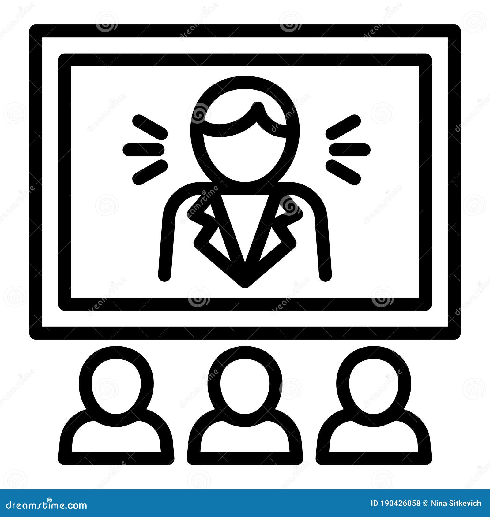 Business Webinar Icon, Outline Style Stock Vector - Illustration of ...