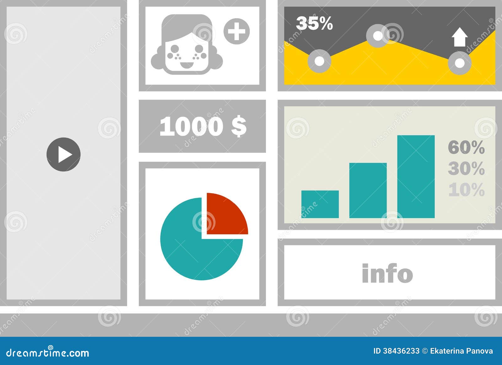 Business Website Menu with Boy Face. Stock Vector - Illustration of ...