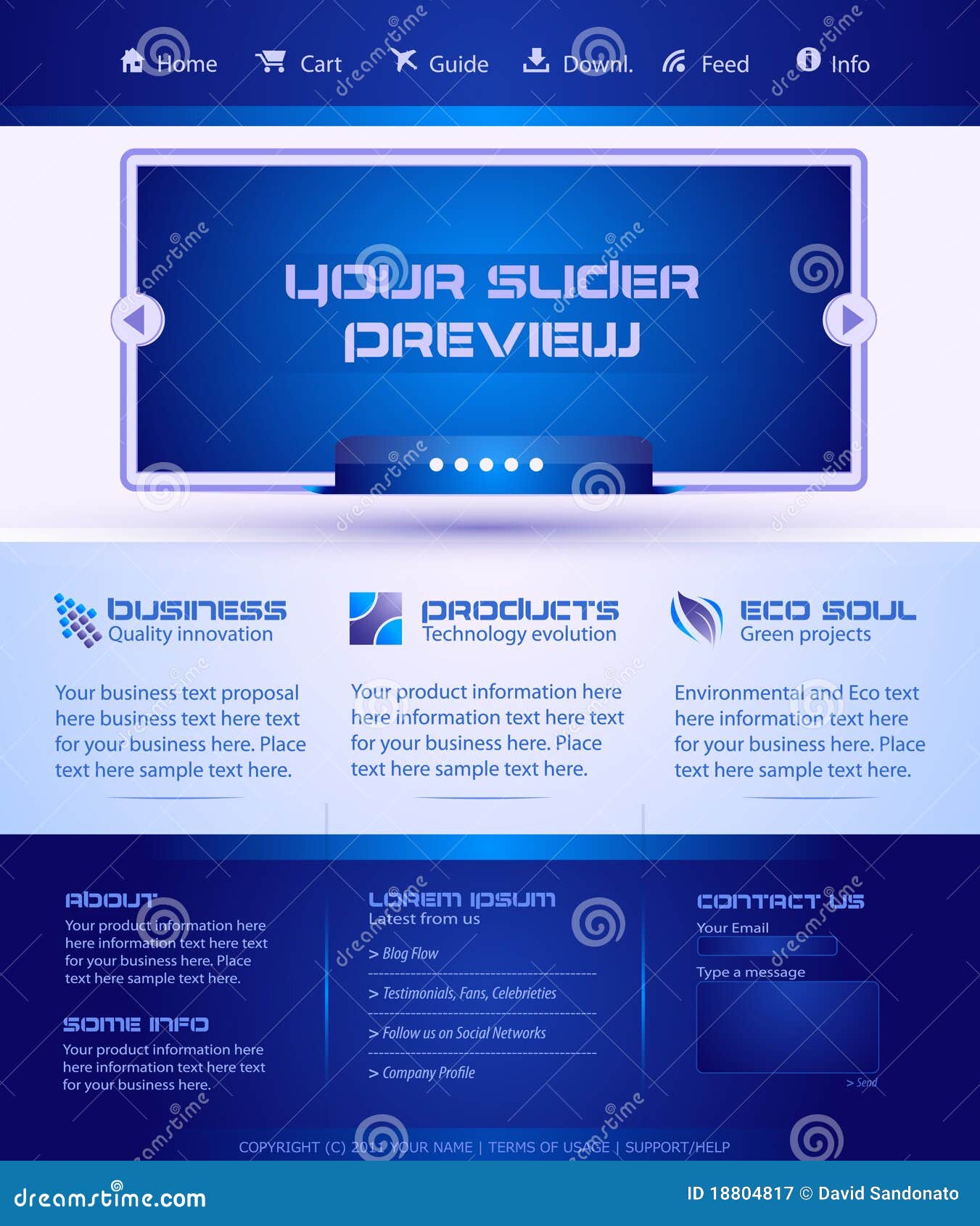 Business Webtemplate or Wordpress Blog Graphic Stock Vector ...