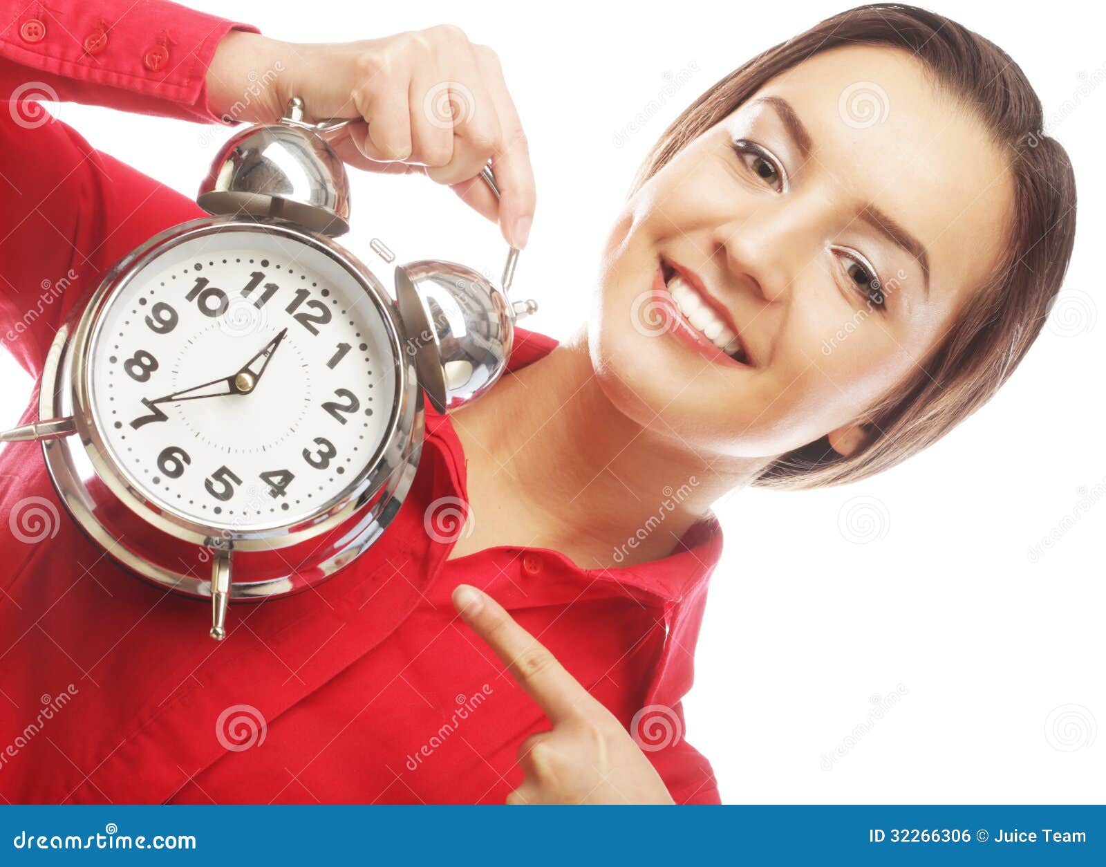 The Business Woman with an Alarm Clock Stock Photo - Image of charming ...