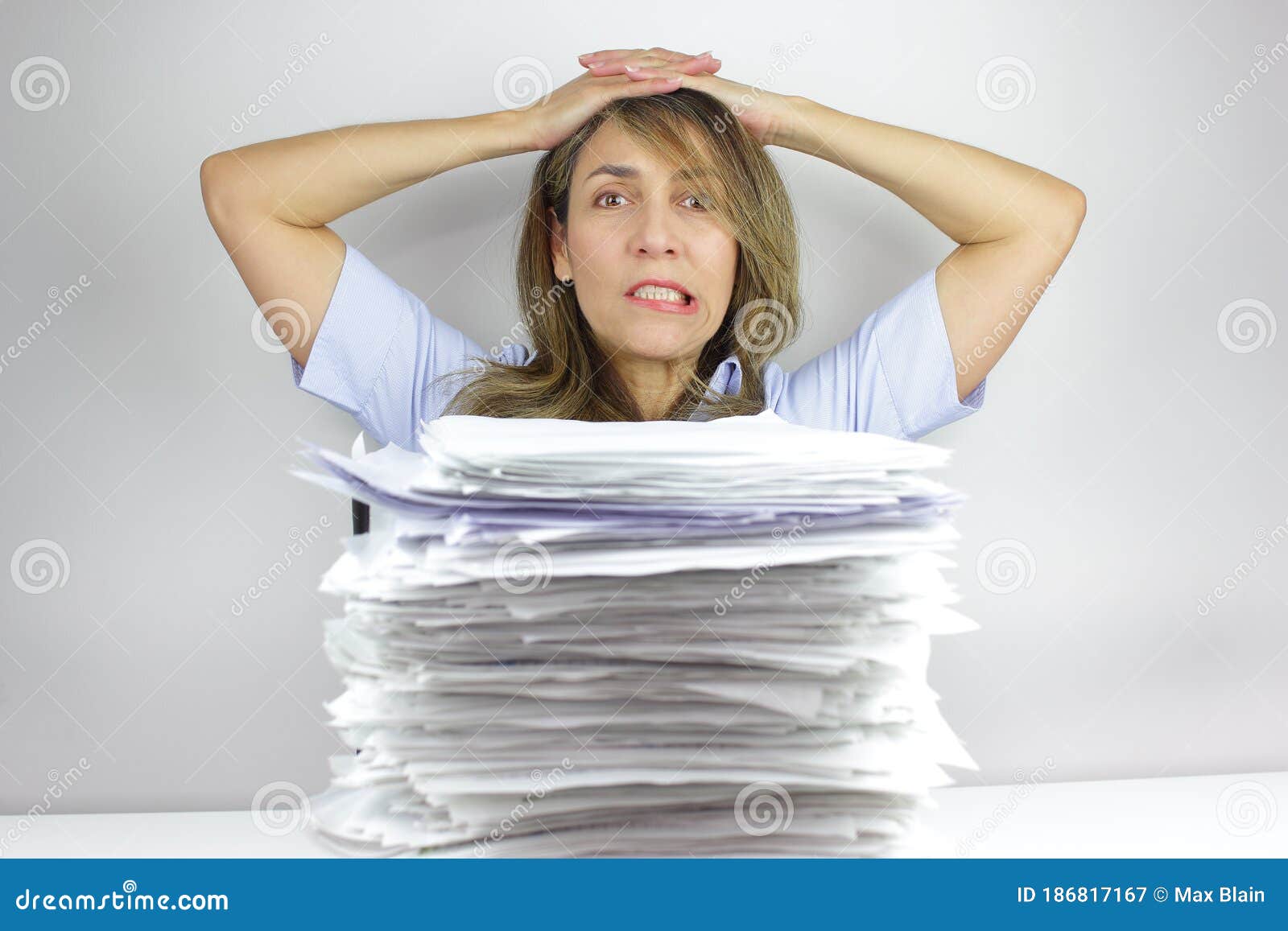 Angry at all the paperwork stock image. Image of angry - 186817167