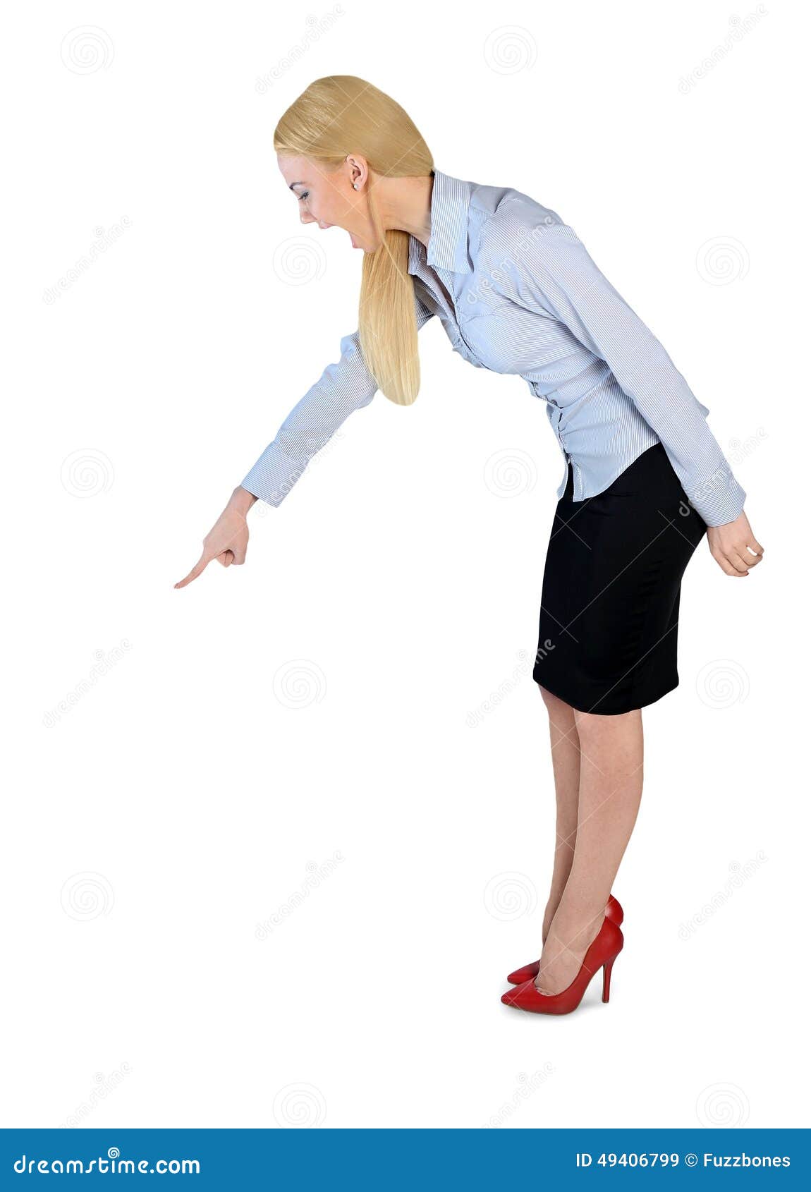 Business Woman Angry Pointing Down Stock Image - Image of attorney ...