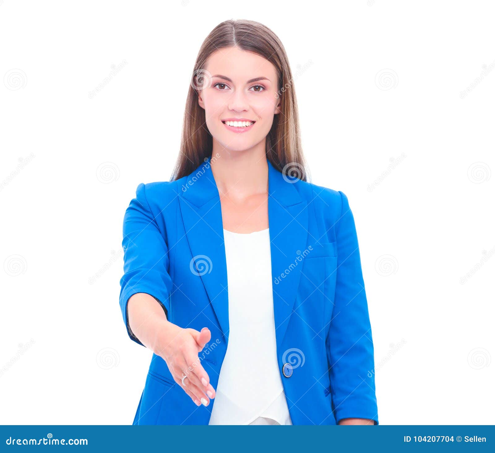 Business Woman with Arm Extended for a Handshake Stock Photo - Image of ...