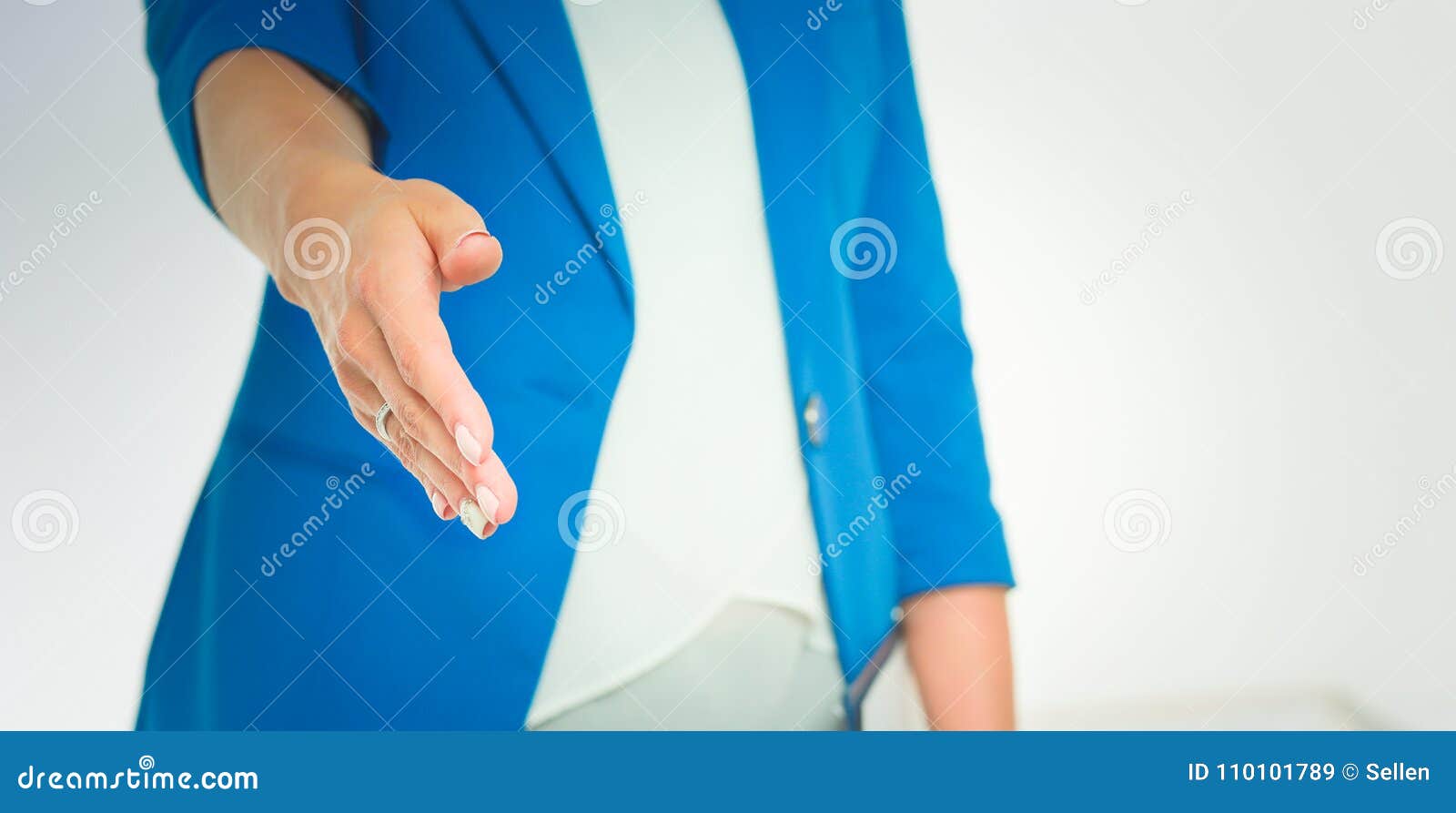 Business Woman with Arm Extended for a Handshake Stock Image - Image of ...