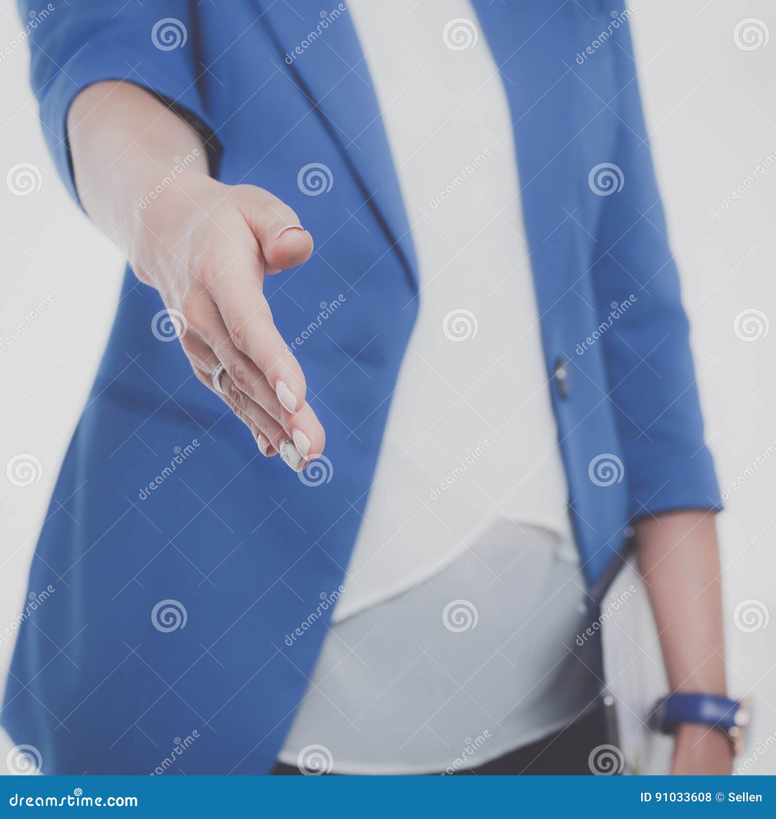 Business Woman with Arm Extended for a Handshake Stock Photo - Image of ...