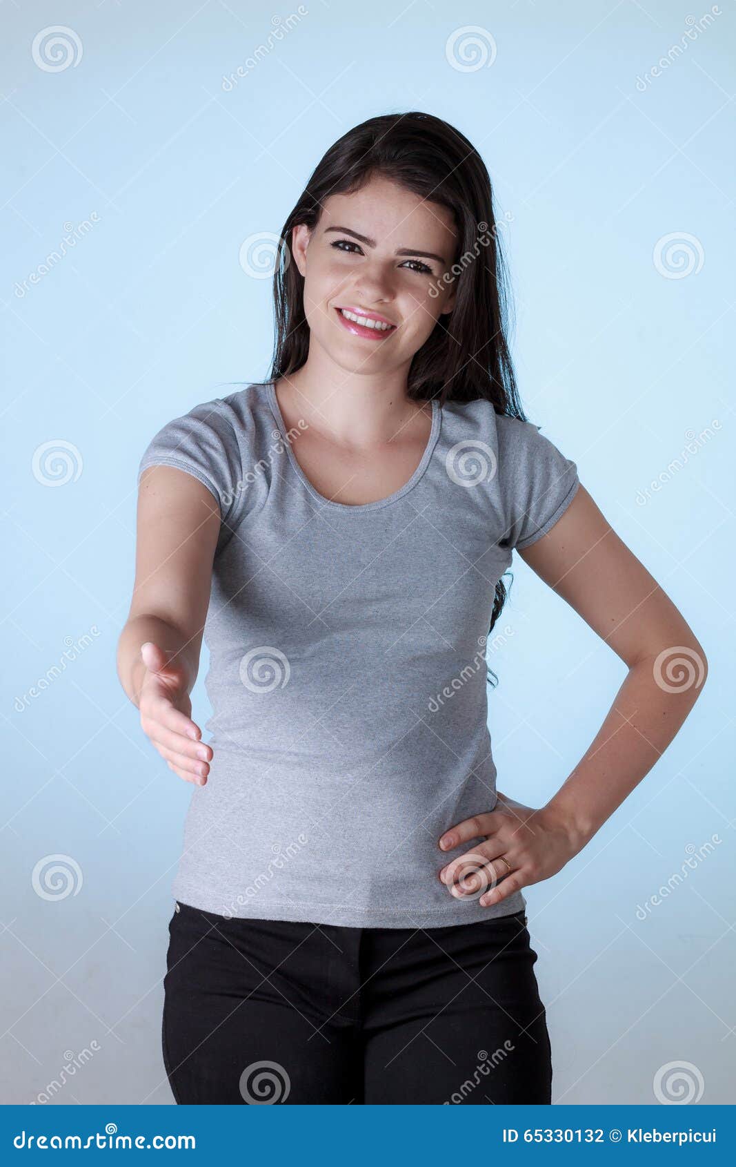 Business Woman with Arm Extended for a Handshake Stock Photo - Image of ...