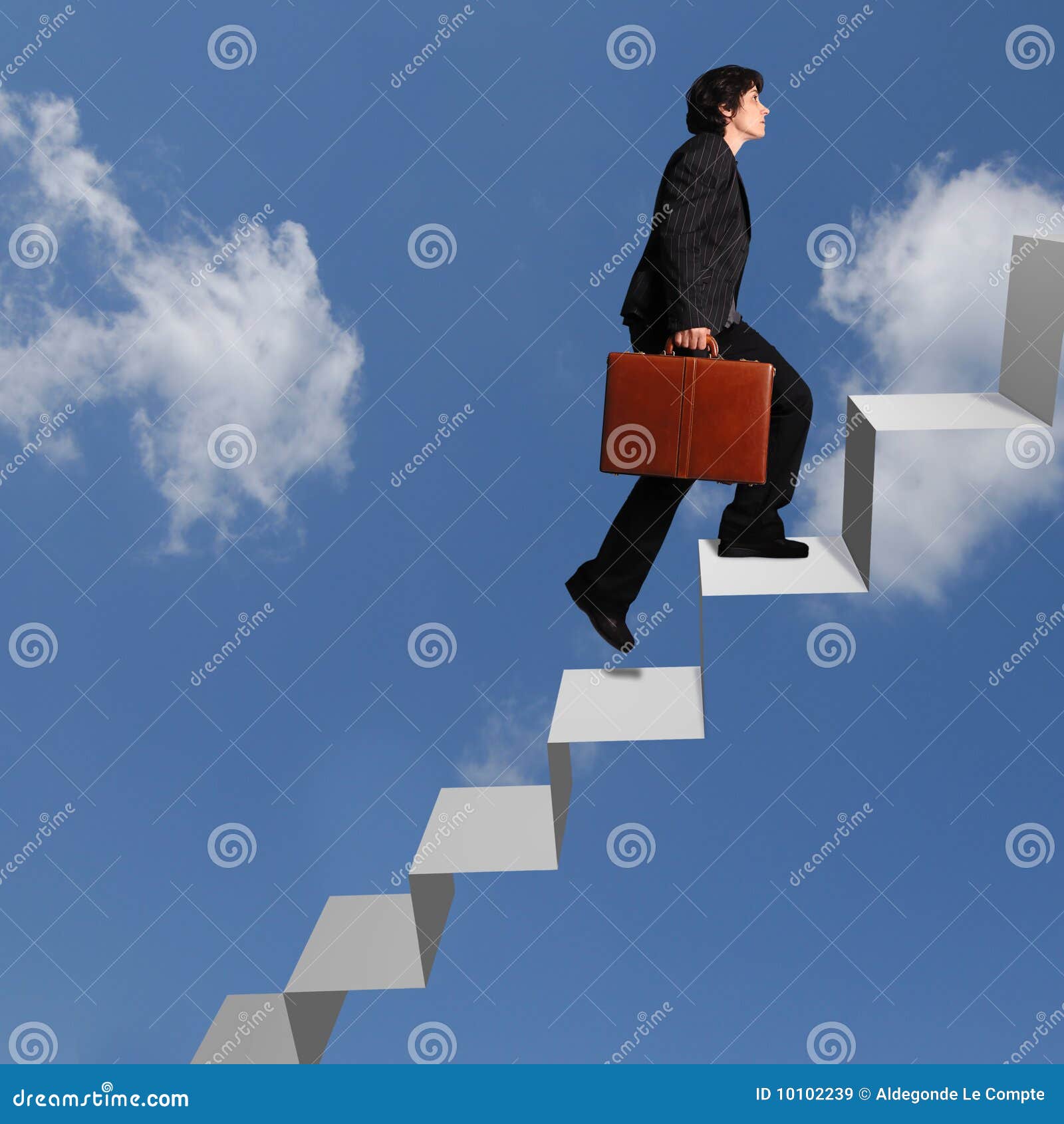 Business Woman Ascending Stairs Stock Image - Image of ascending ...