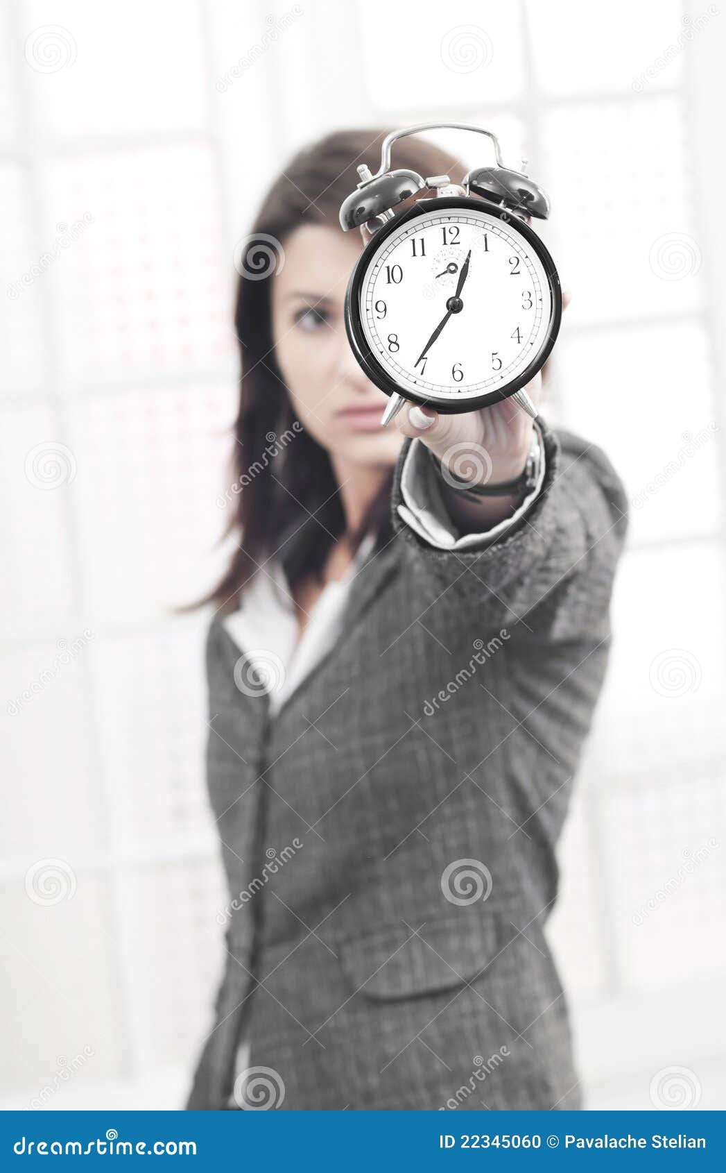 Business Woman Being Stressed by Time Stock Photo - Image of clock ...
