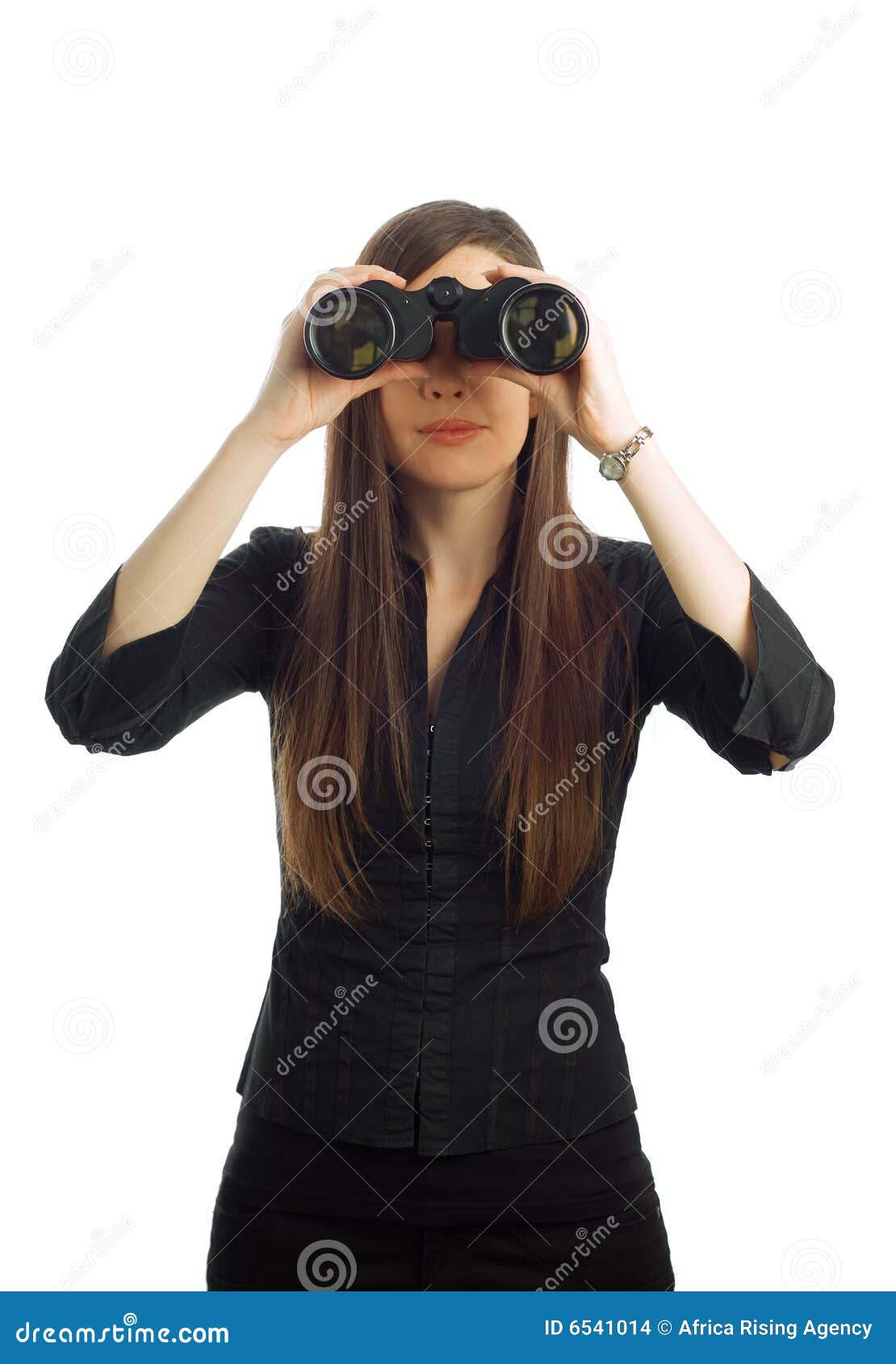 Business Woman with Binoculars Stock Photo - Image of marketing ...