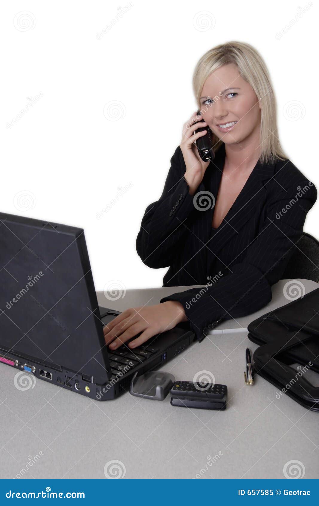 Business Woman Busy at Work Stock Image - Image of casual, keyboard: 657585