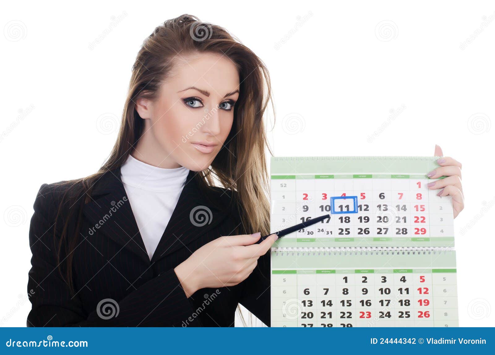 The Business Woman with a Calendar Stock Photo - Image of occupation ...
