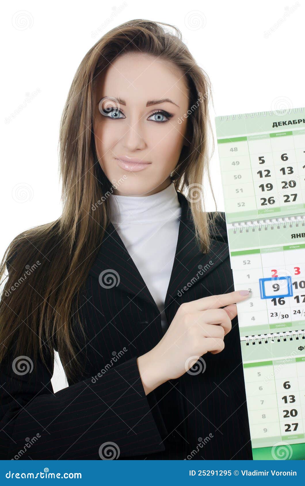 The Business Woman with a Calendar Stock Image - Image of beautiful ...