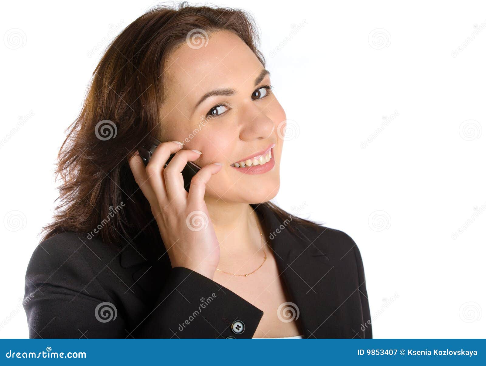 Business Woman Calling by Phone Stock Image - Image of ring, happy: 9853407