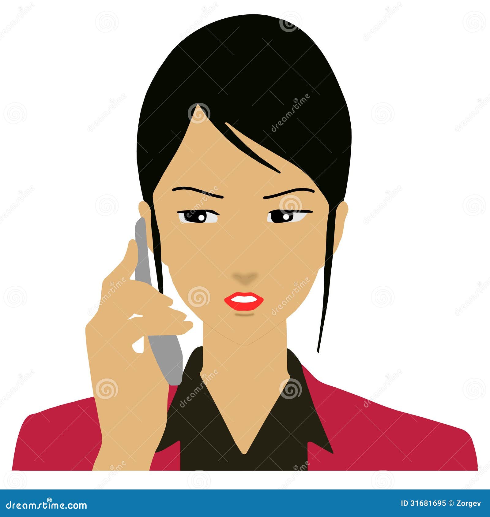 Business Woman Calling on Phone Stock Image - Illustration of ...