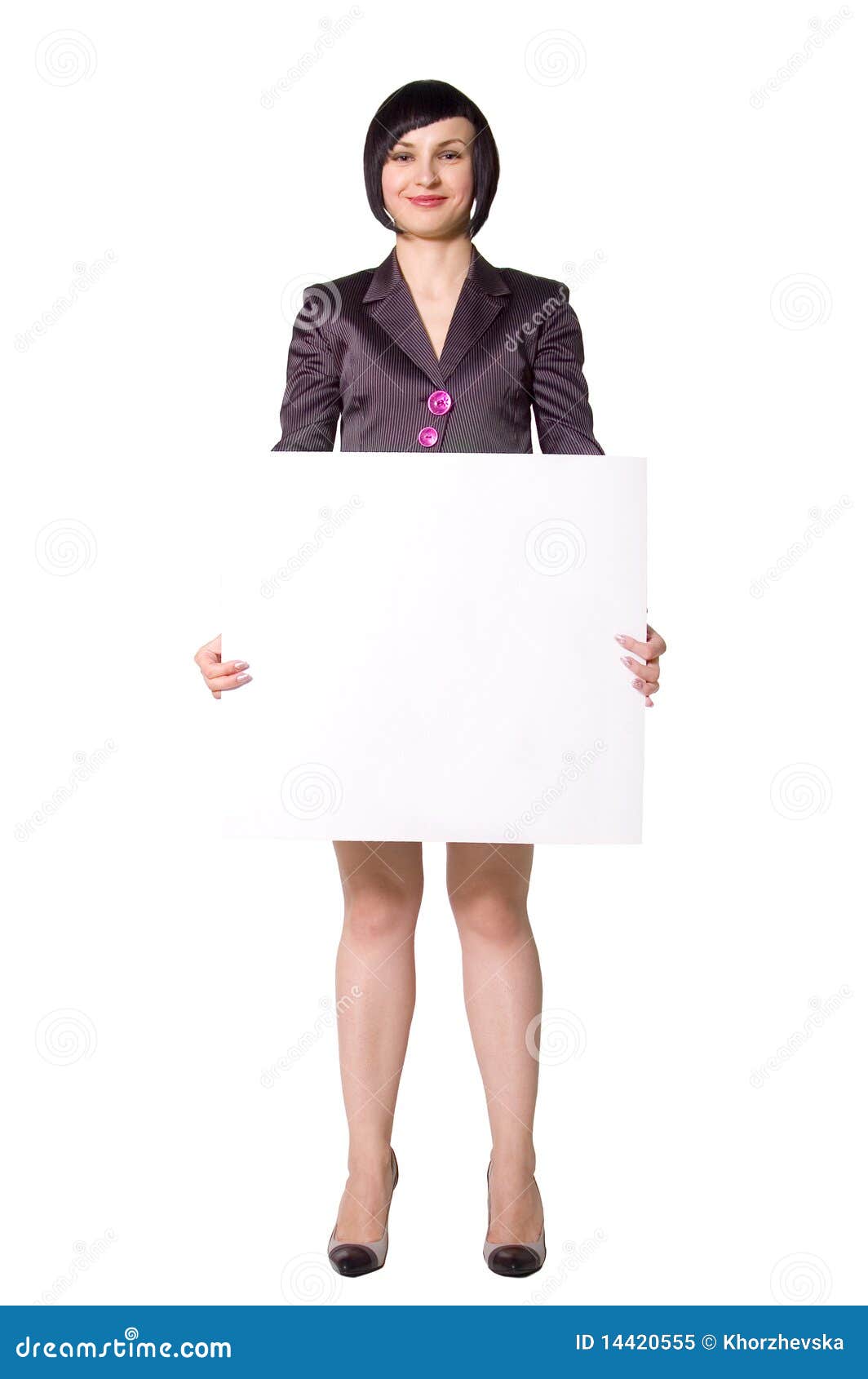 Business Woman with Cardboard Stock Image - Image of billboard, advert ...
