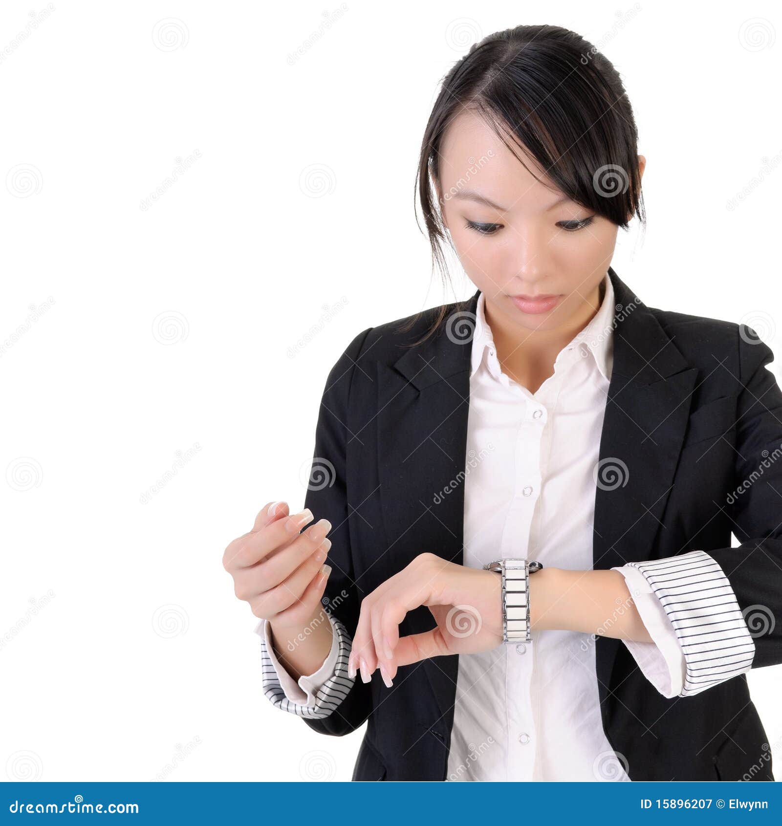 Business woman check time stock image. Image of check - 15896207