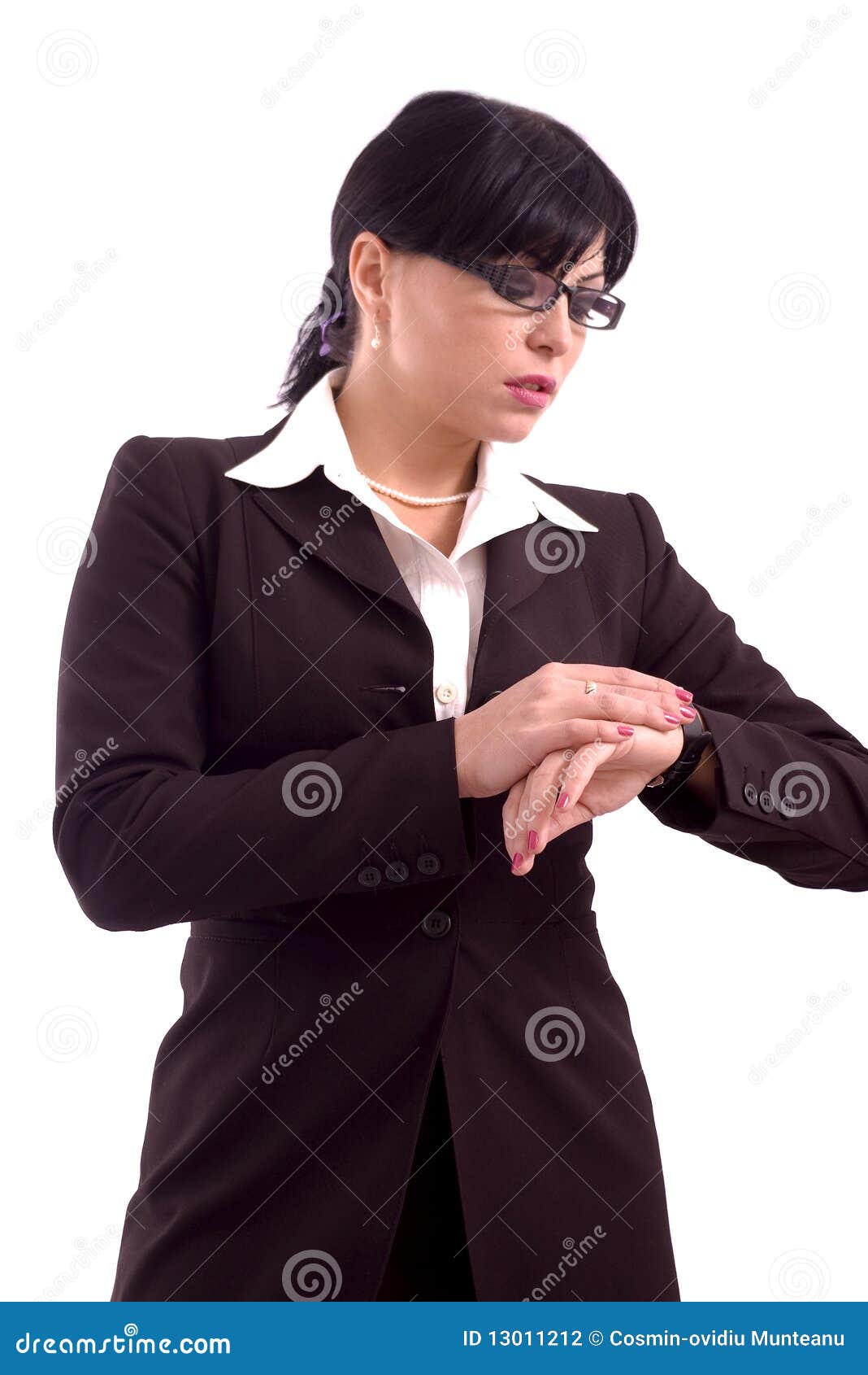 Business Woman Checking Her Watch Stock Photo - Image of meeting ...