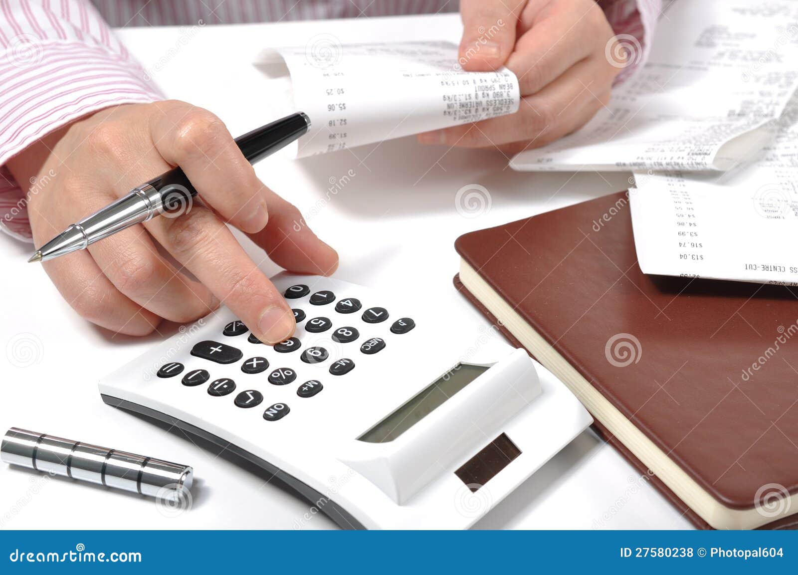 Checking Receipt After Shopping To Maintain Personal Accountainting ...