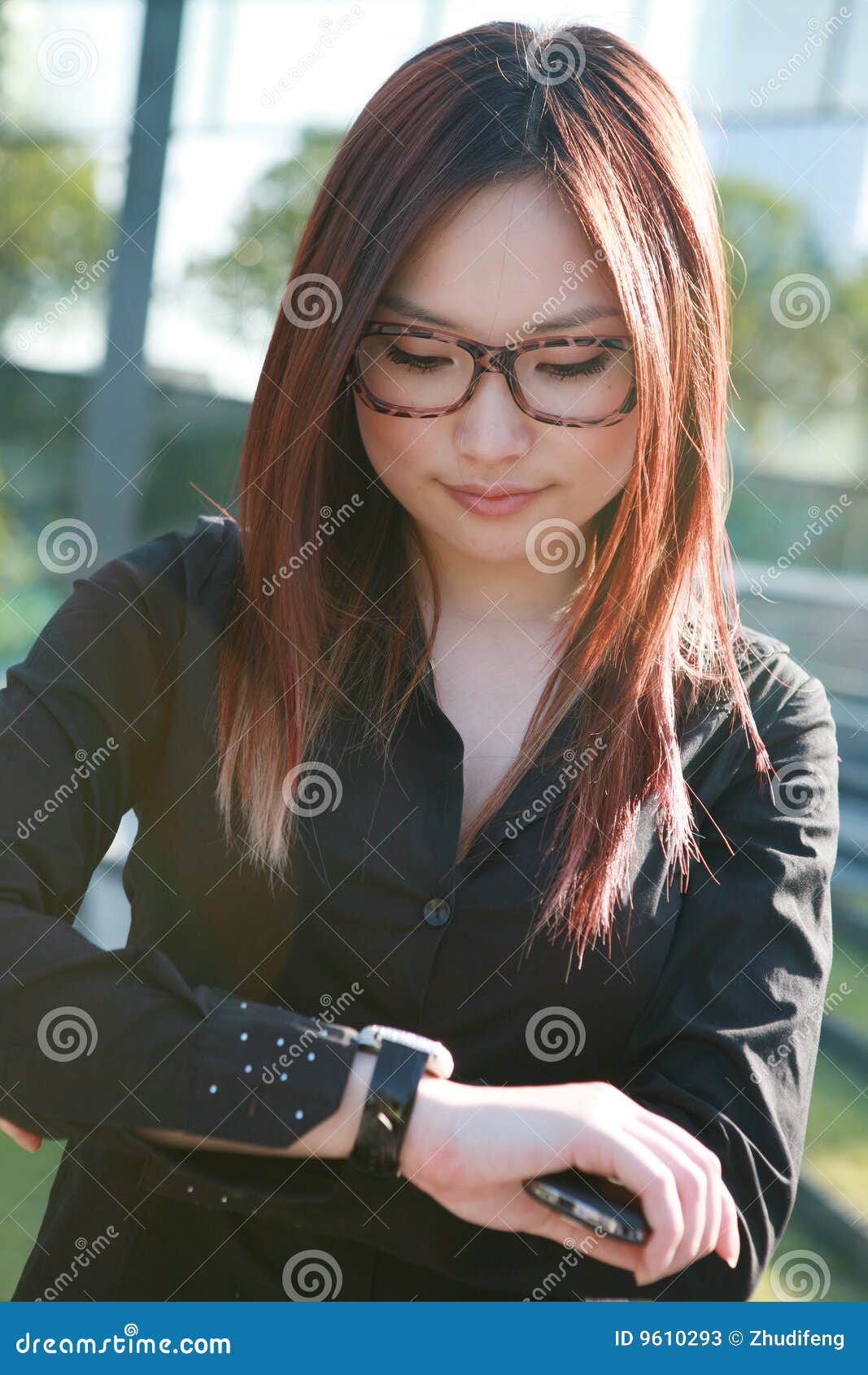 Business Woman Checking Watch Stock Image - Image of beauty, profession ...