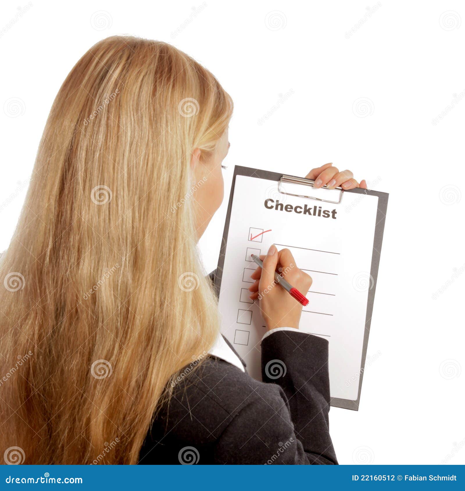 Business Woman with a Checklist Stock Photo - Image of check, list ...