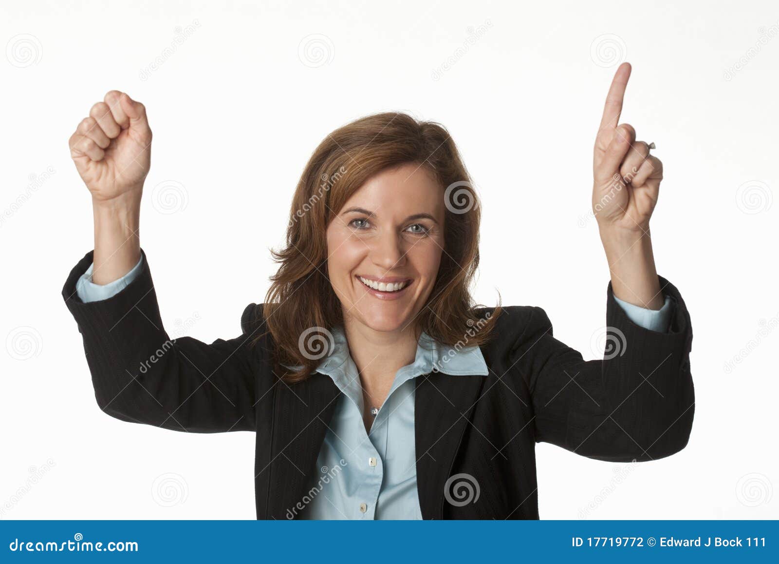 Business Woman Cheering Number One Stock Photo - Image of professional ...