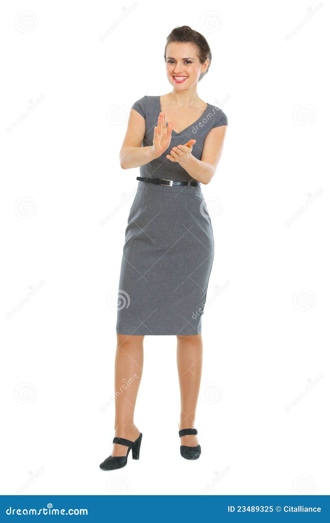 Business woman clapping stock image. Image of businesswoman - 23489325