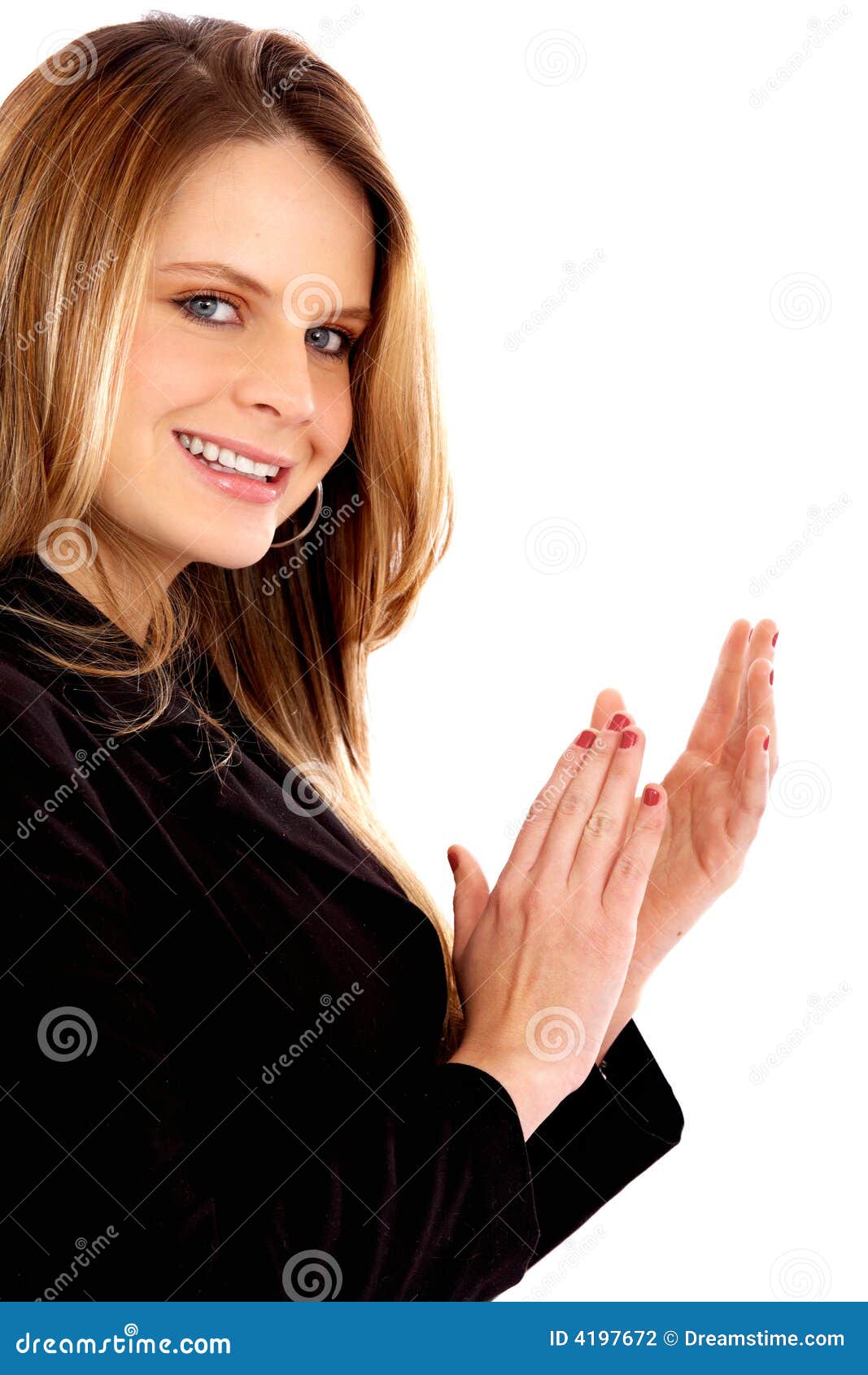 Business woman clapping stock photo. Image of friendly - 4197672