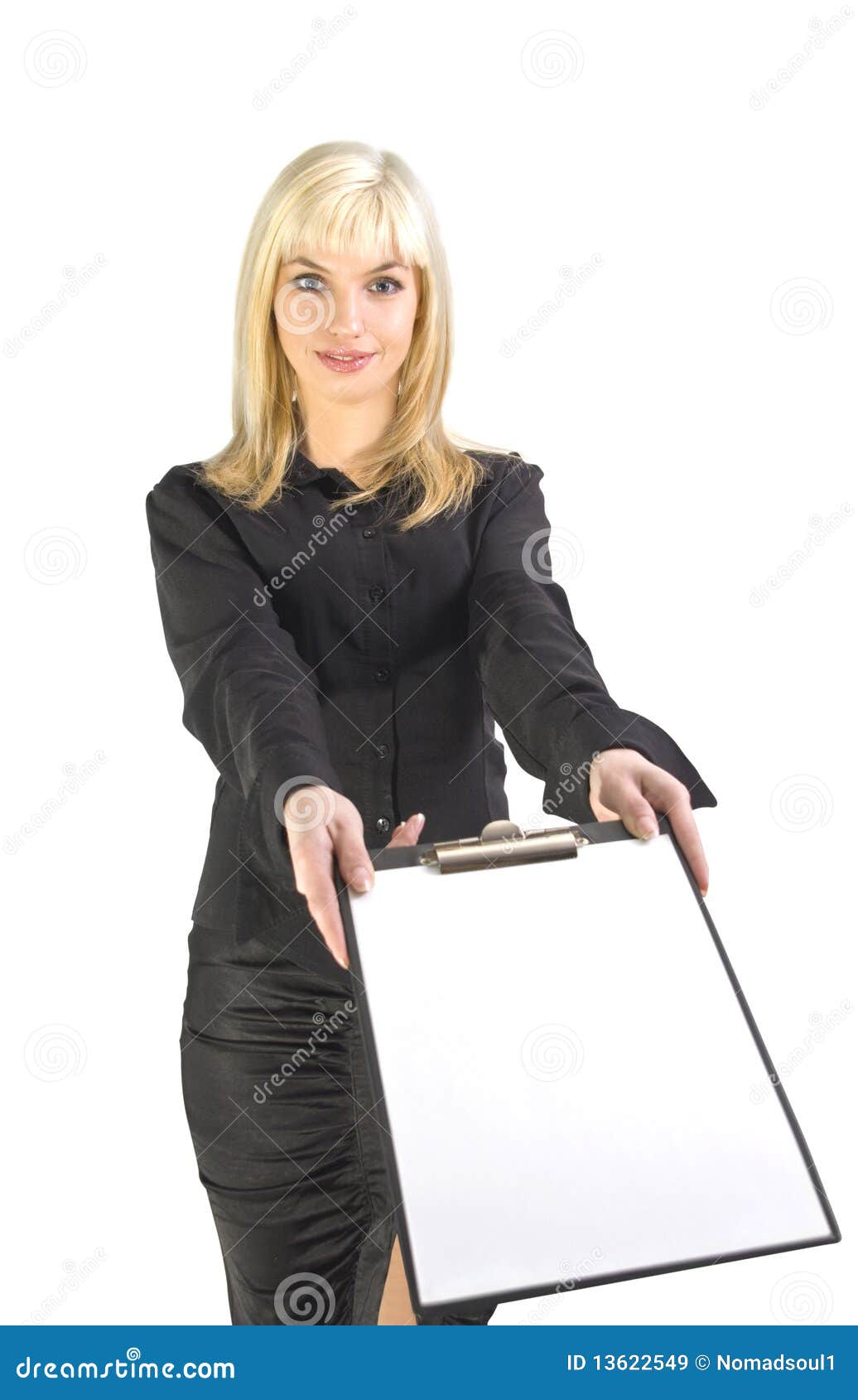 Business Woman with Clipboard Stock Image - Image of finger, blank ...