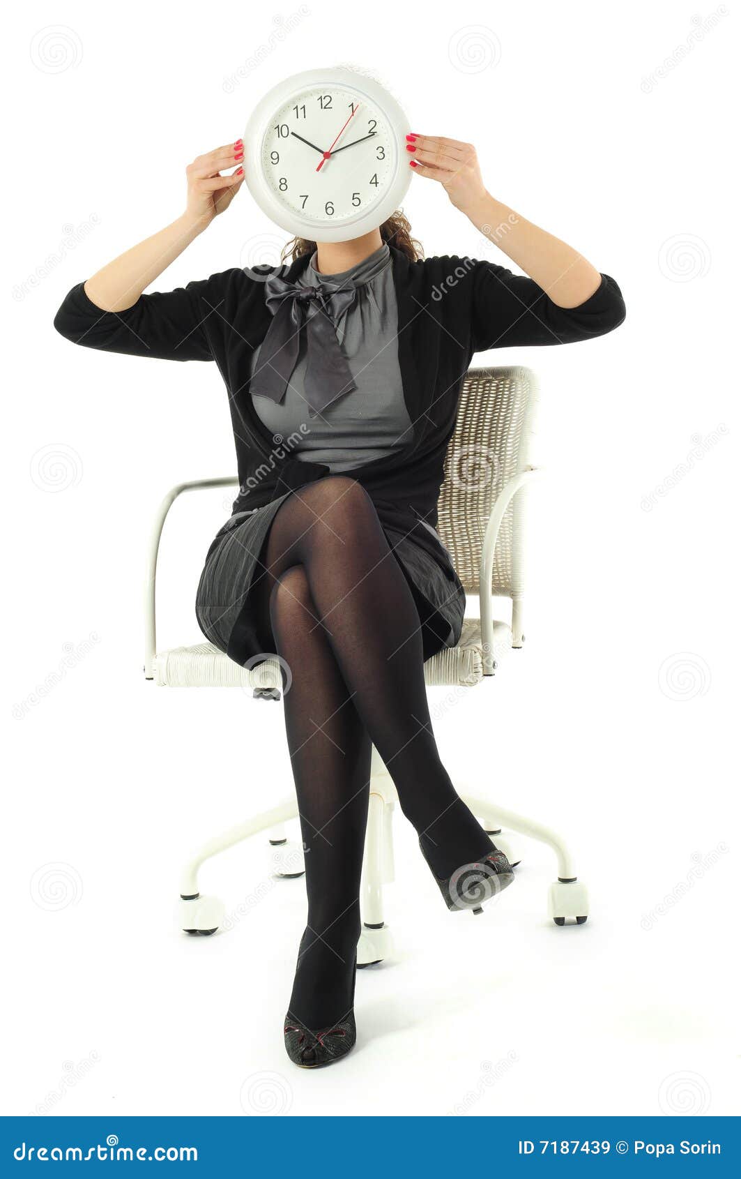 Business woman with clock stock image. Image of lady, watch - 7187439