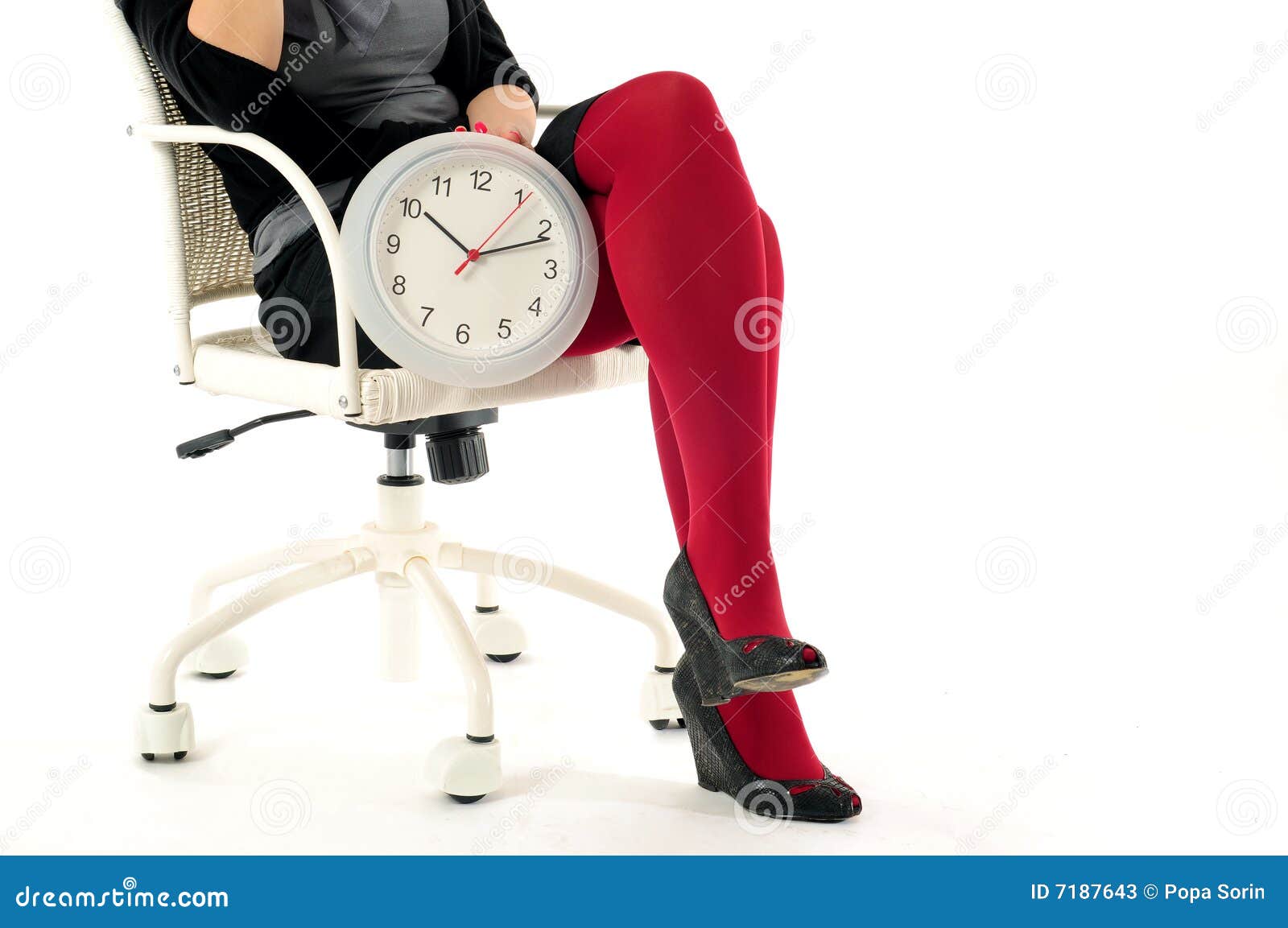 Business woman with clock stock image. Image of girl, woman - 7187643