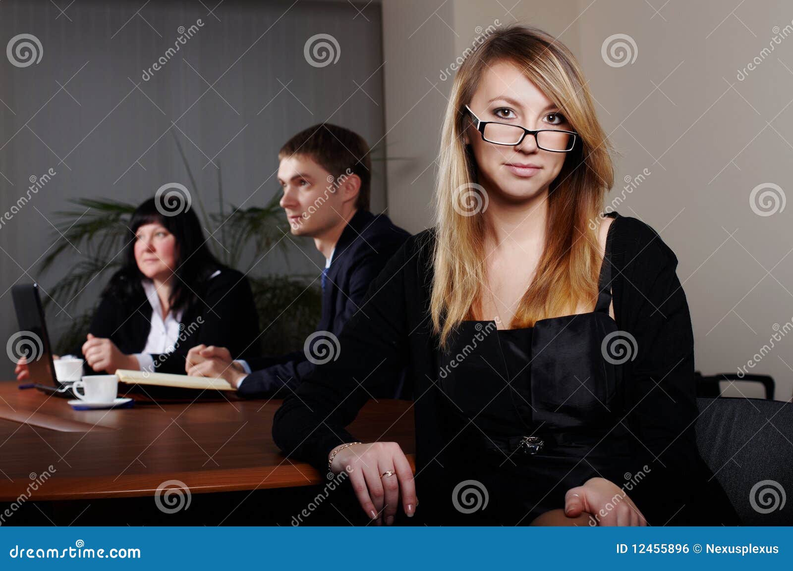 The Business Woman with the Colleague Stock Photo - Image of caucasian ...