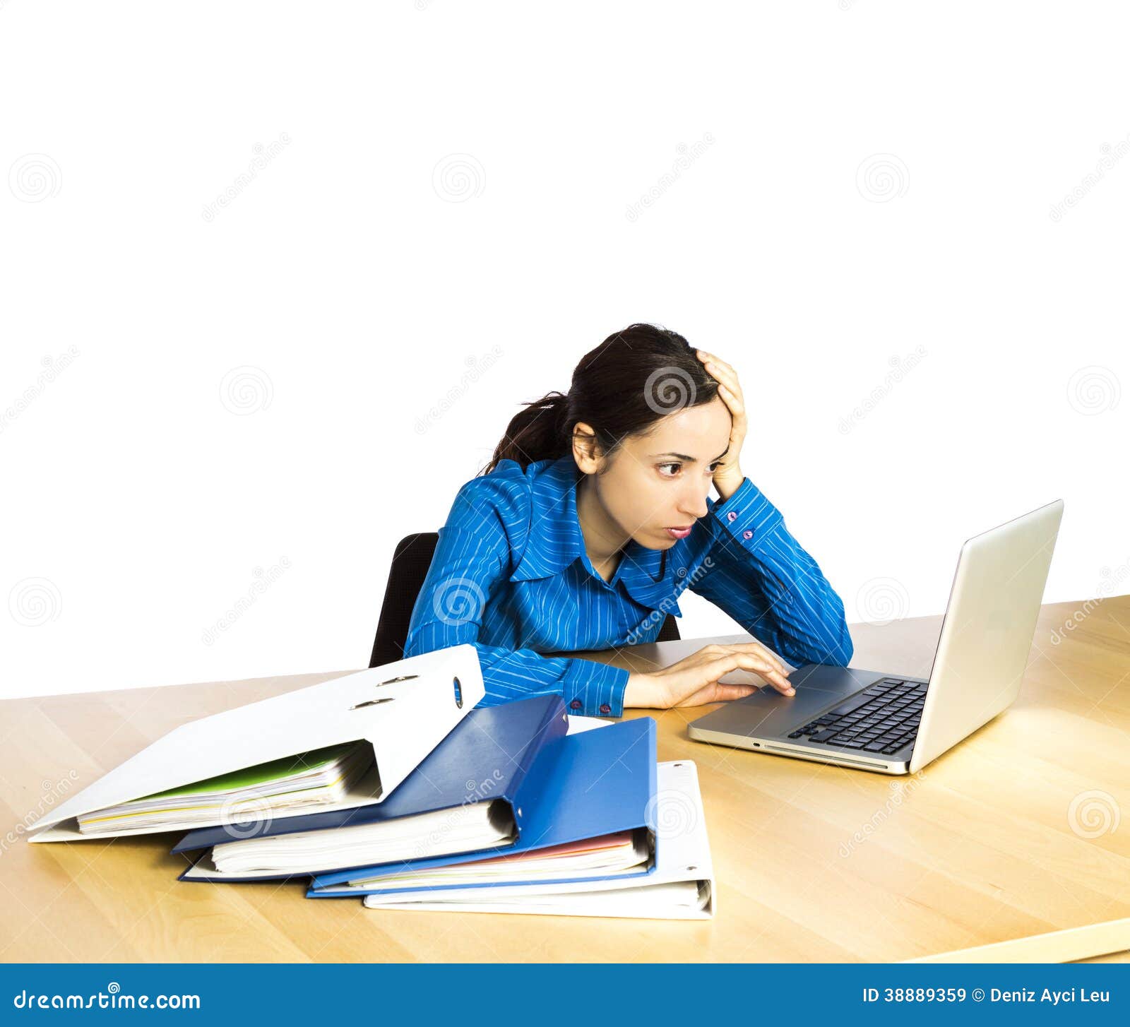 Business Woman Concentrated on Her Computer Stock Image - Image of ...