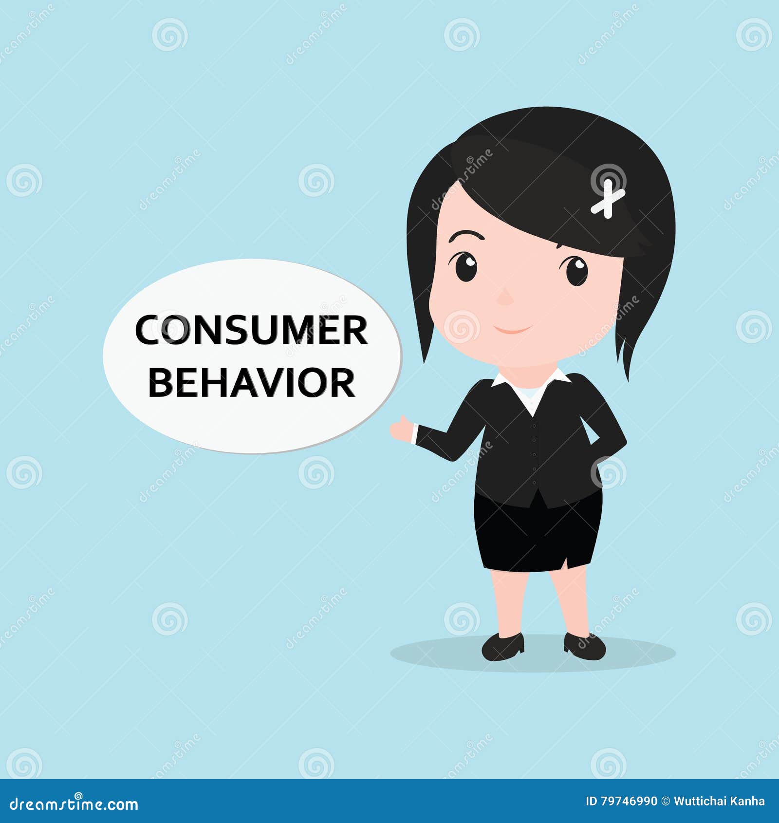 Business Woman Concept by Message is Consumer Behavior Stock Vector ...