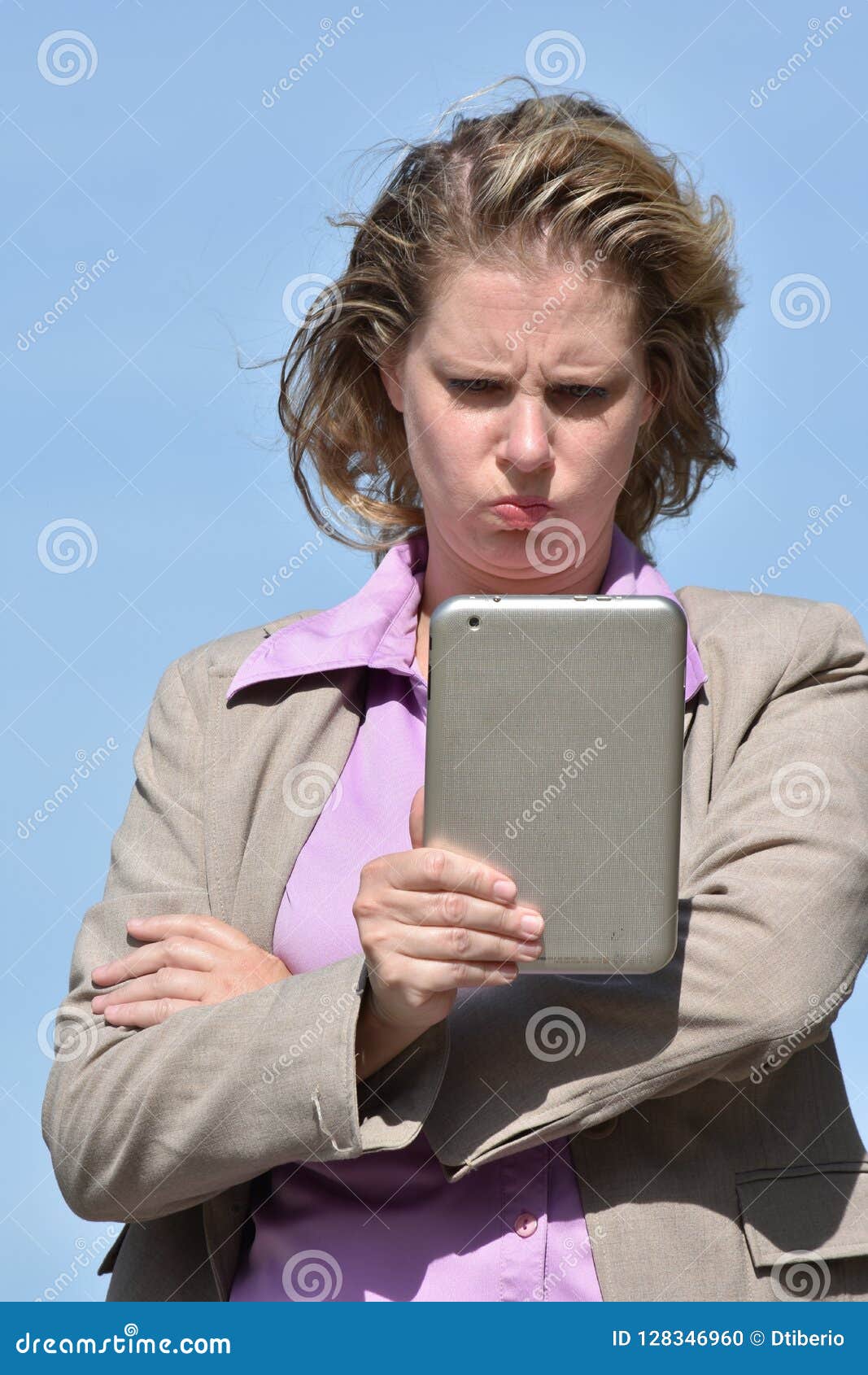 Business Woman and Confusion with Tablet Stock Photo - Image of worried ...