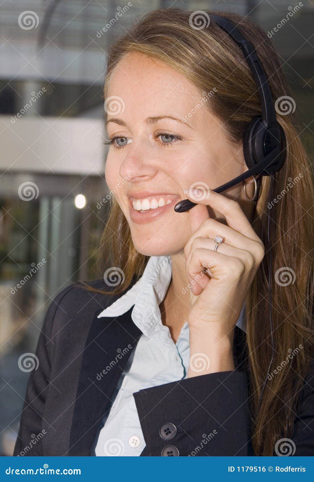 Business Woman - Contact Us Stock Photo - Image of blue, headpiece: 1179516