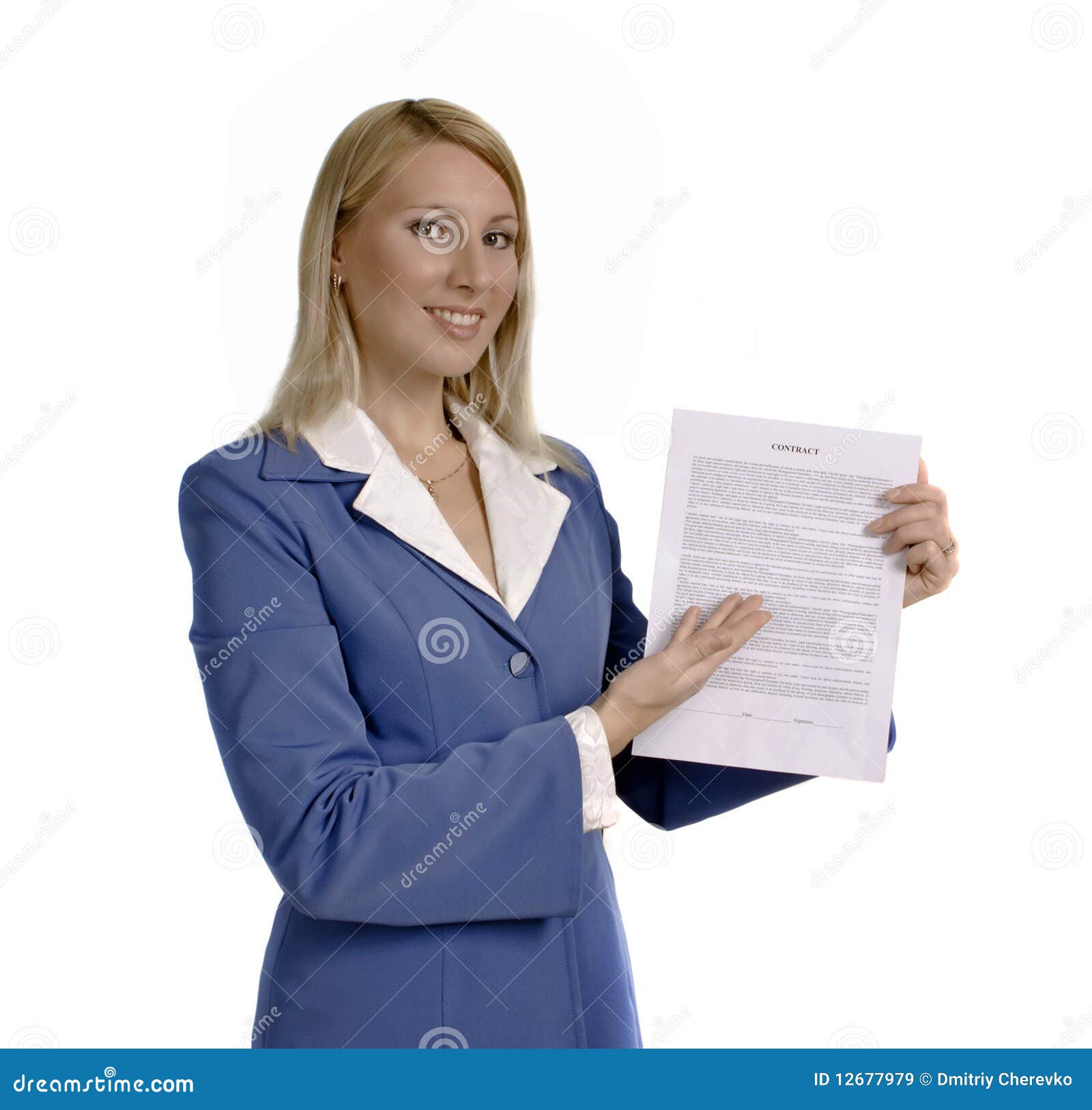 Business Woman with a Contract Stock Image - Image of contemporary ...