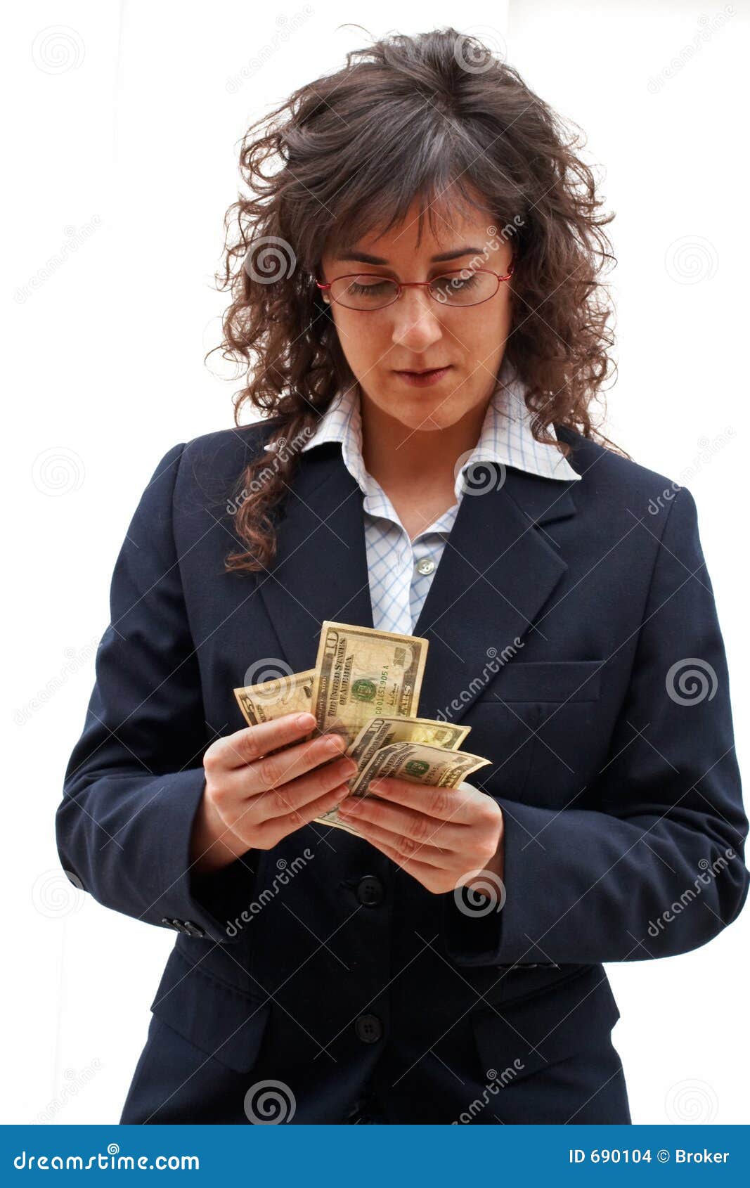 Business woman counting stock photo. Image of lady, look - 690104