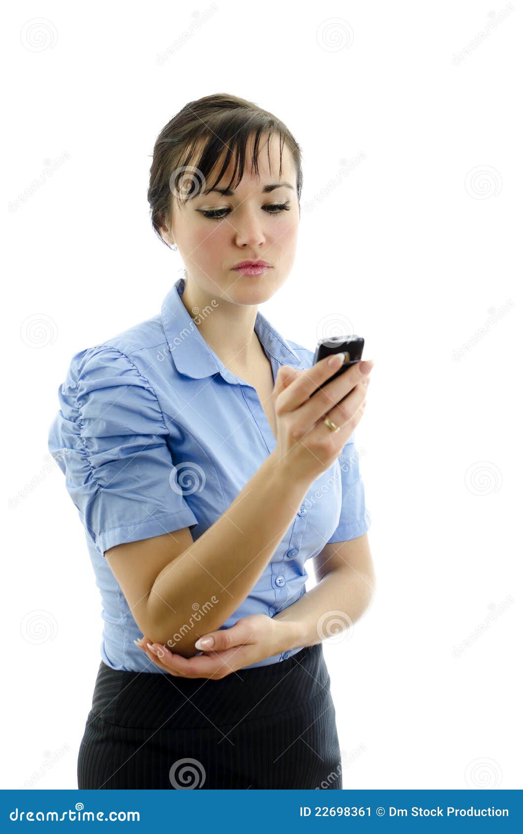 Business Woman Dialing the Phone Stock Image - Image of mobile, connect ...