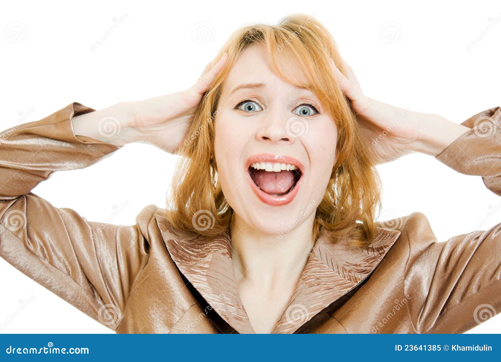 Business woman in distress stock image. Image of screaming - 23641385