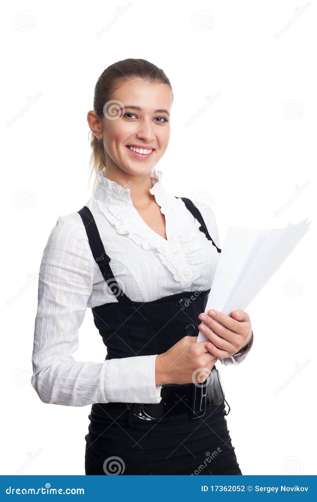 Business Woman with Documents Stock Photo - Image of caucasian, female ...
