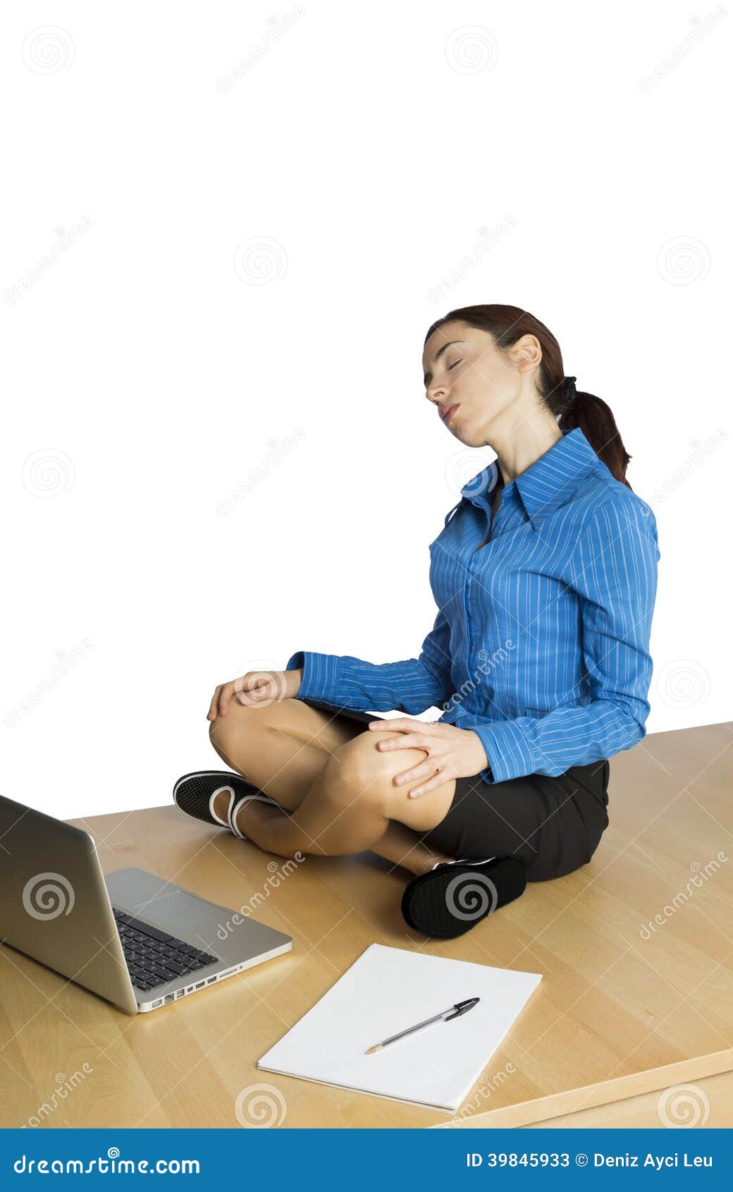 Business Woman Doing a Stretch during Break Stock Image - Image of ...
