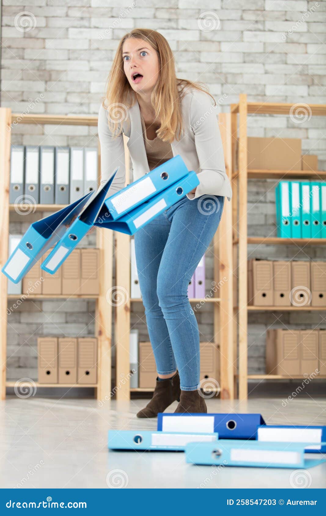 Woman Dropping Her Cards. Royalty-Free Stock Image | CartoonDealer.com ...