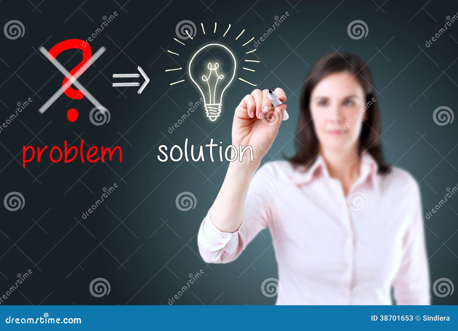 Business Woman Eliminate Problem, Find Solution. Stock Image - Image of ...